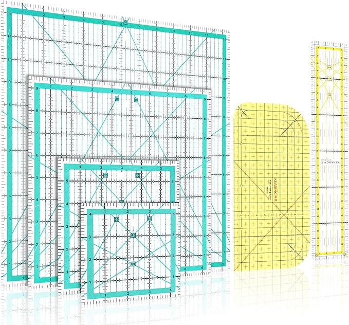 Amazon.com: Frienda 6 Pcs Acrylic Square Quilting Rulers (12.5/9.5/6/ 4 ...