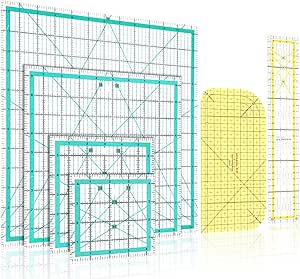 Amazon.com: Frienda 6 Pcs Acrylic Square Quilting Rulers (12.5/9.5/6/ 4 ...