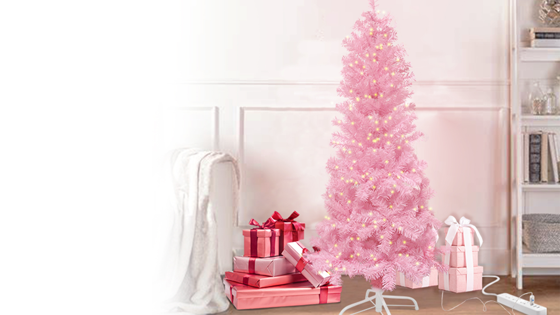 Watch 4.5FT Pink Christmas Tree with Lights on Amazon Live