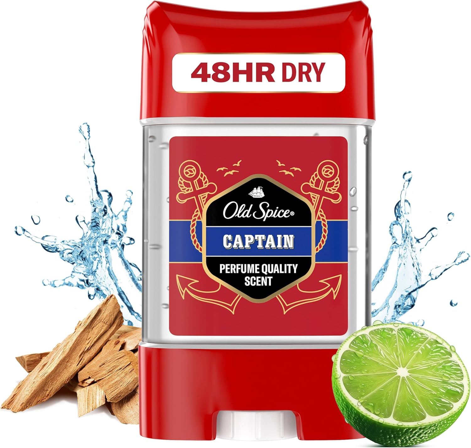 Old Spice Captain Antiperspirant Roll On Deodorant Clear Gel Stick for ...