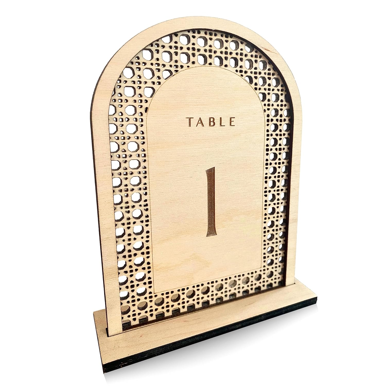 Amazon.com: Wedding Table Numbers - Wooden Signs with Wood Stand Boho ...