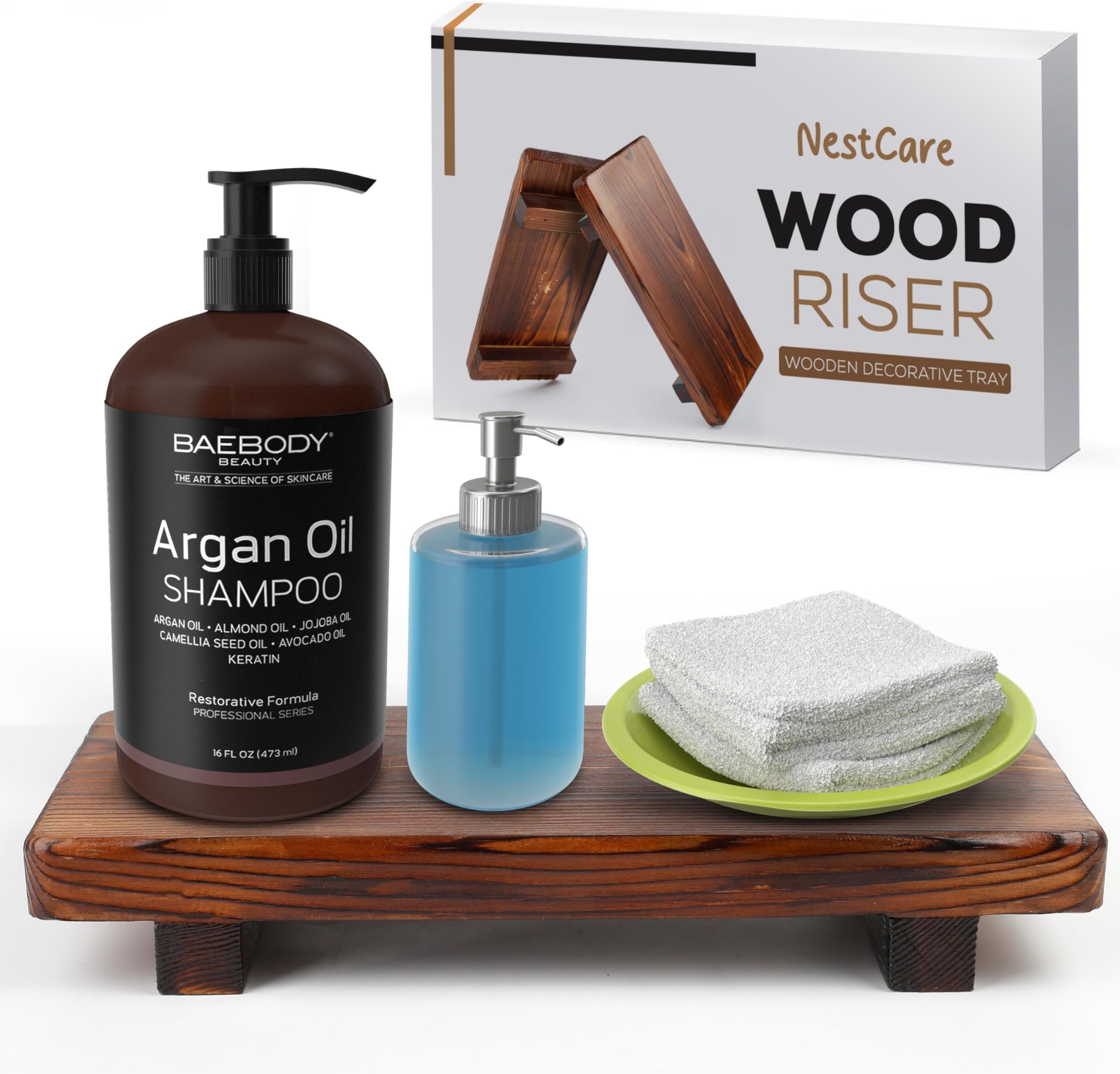 Amazon.com: EDHAS Soapdish Acacia Wood Decorative Soap Dispenser Tray ...