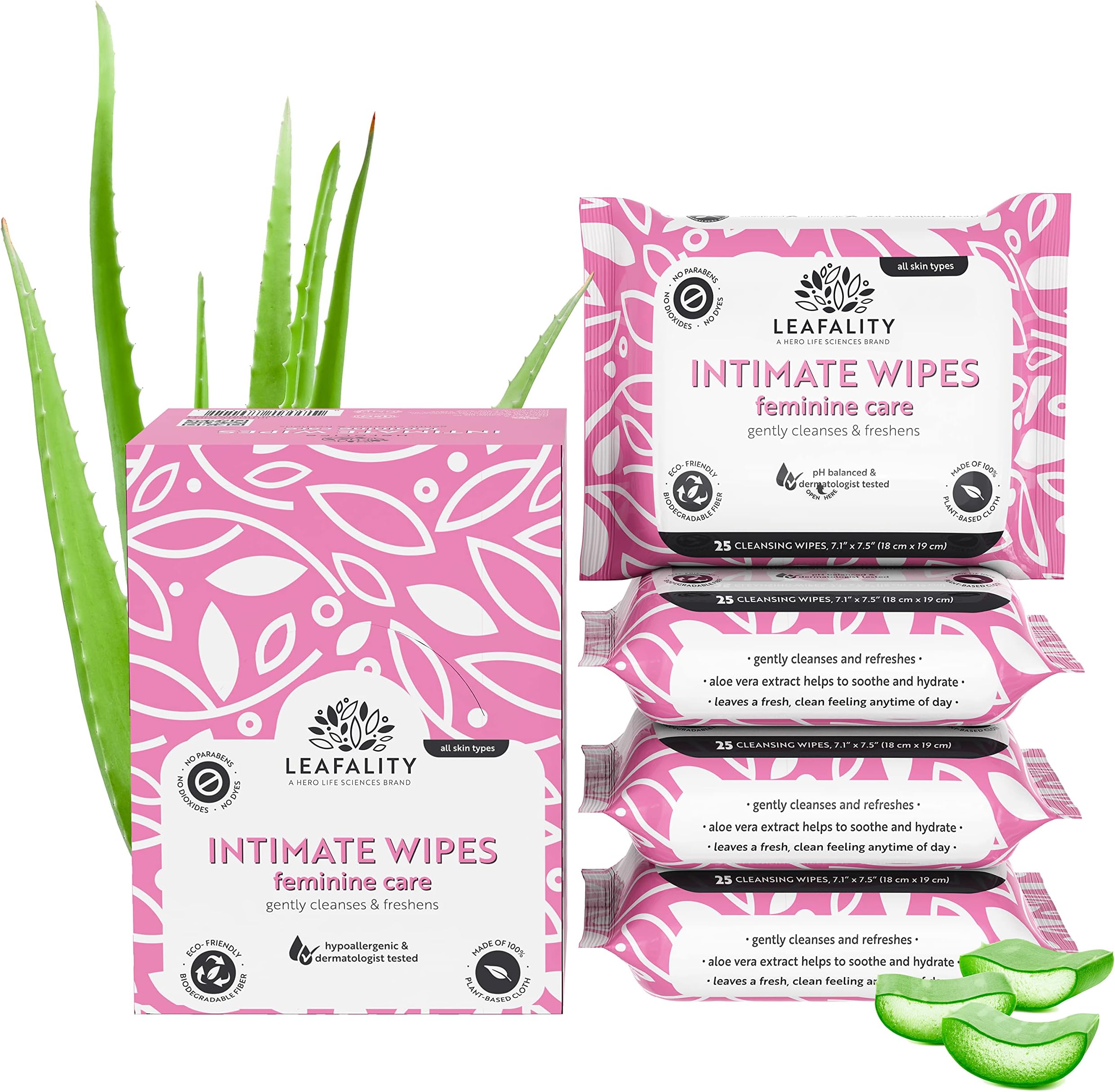 Amazon.com: LEAFALITY Intimate Wipes Feminine Care, Plant-Based, Extra ...