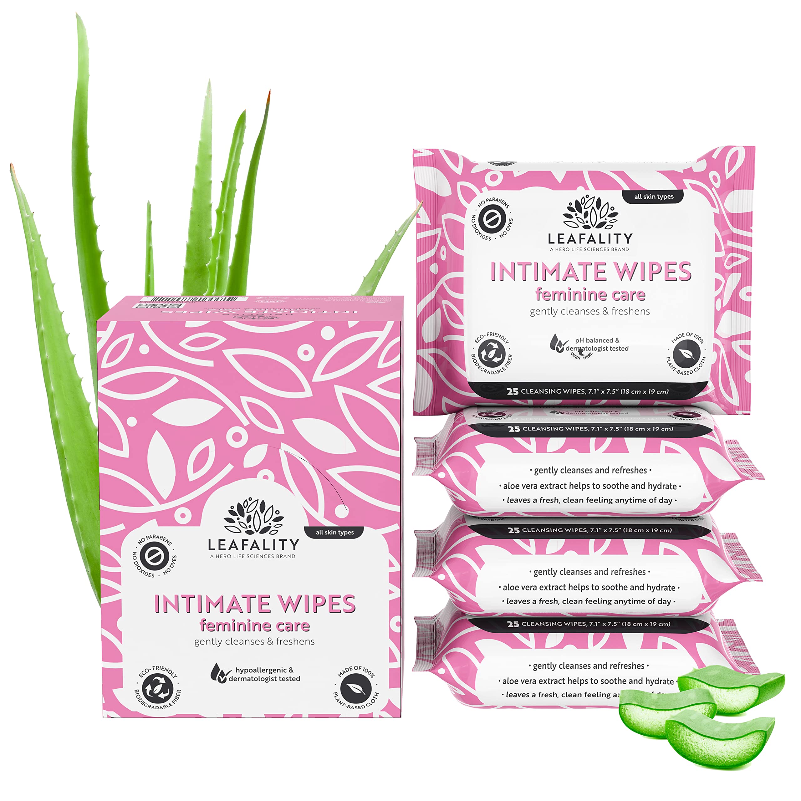 Amazon.com: LEAFALITY Intimate Wipes Feminine Care, Plant-Based, Extra ...