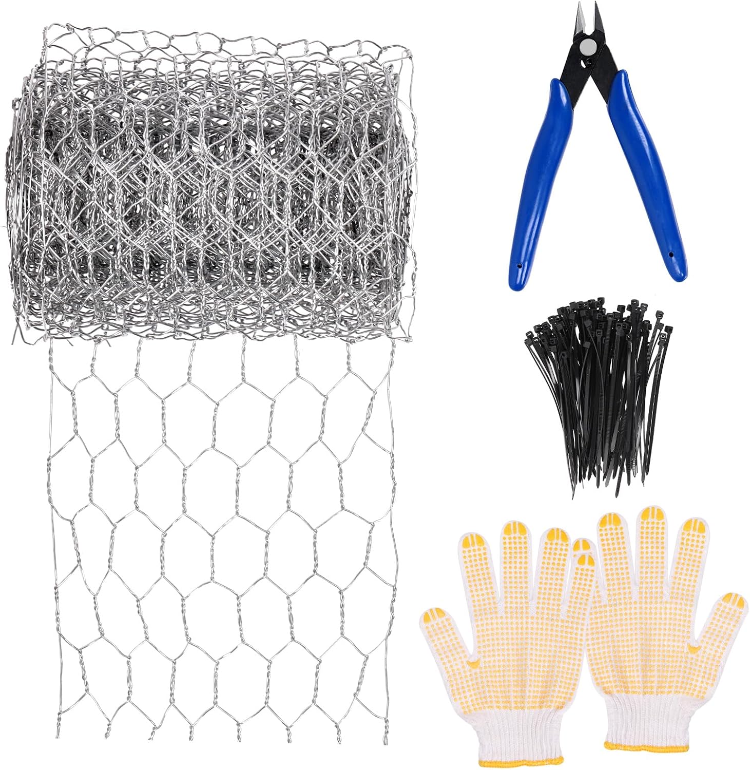 Keadic 103Pcs 3.9" x 118" Chicken Wire Fencing Mesh with Cable Ties ...
