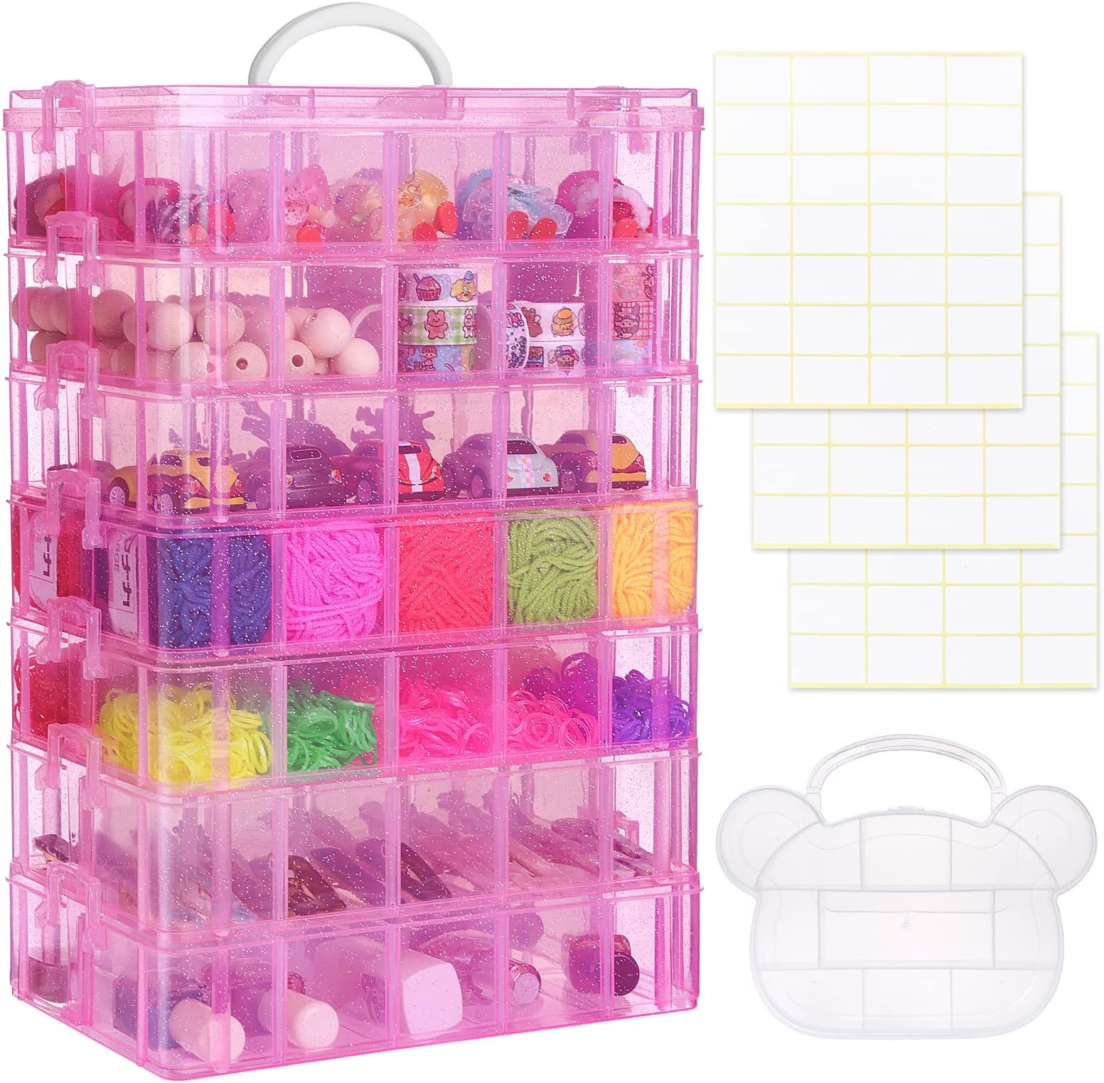 Amazon.com: Washi Tape Box Organizer Storage Pink,Divider Closet ...