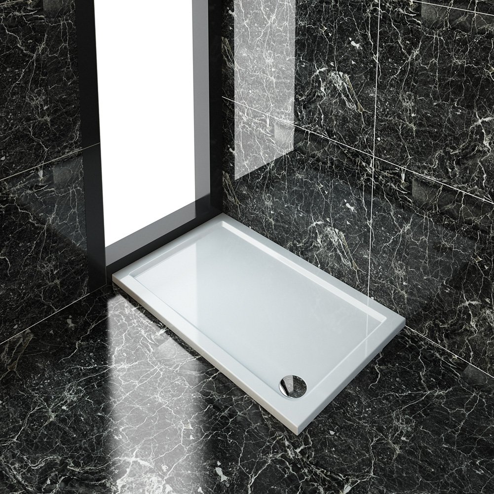 ELEGANT Rectangular 1200 x 760 x 40 mm Stone Tray for Shower Enclosure ...