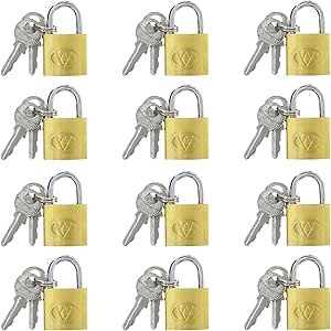 Amazon.com | 12 Packs Mini Luggage Locks with Keys Small Keyed Padlock ...