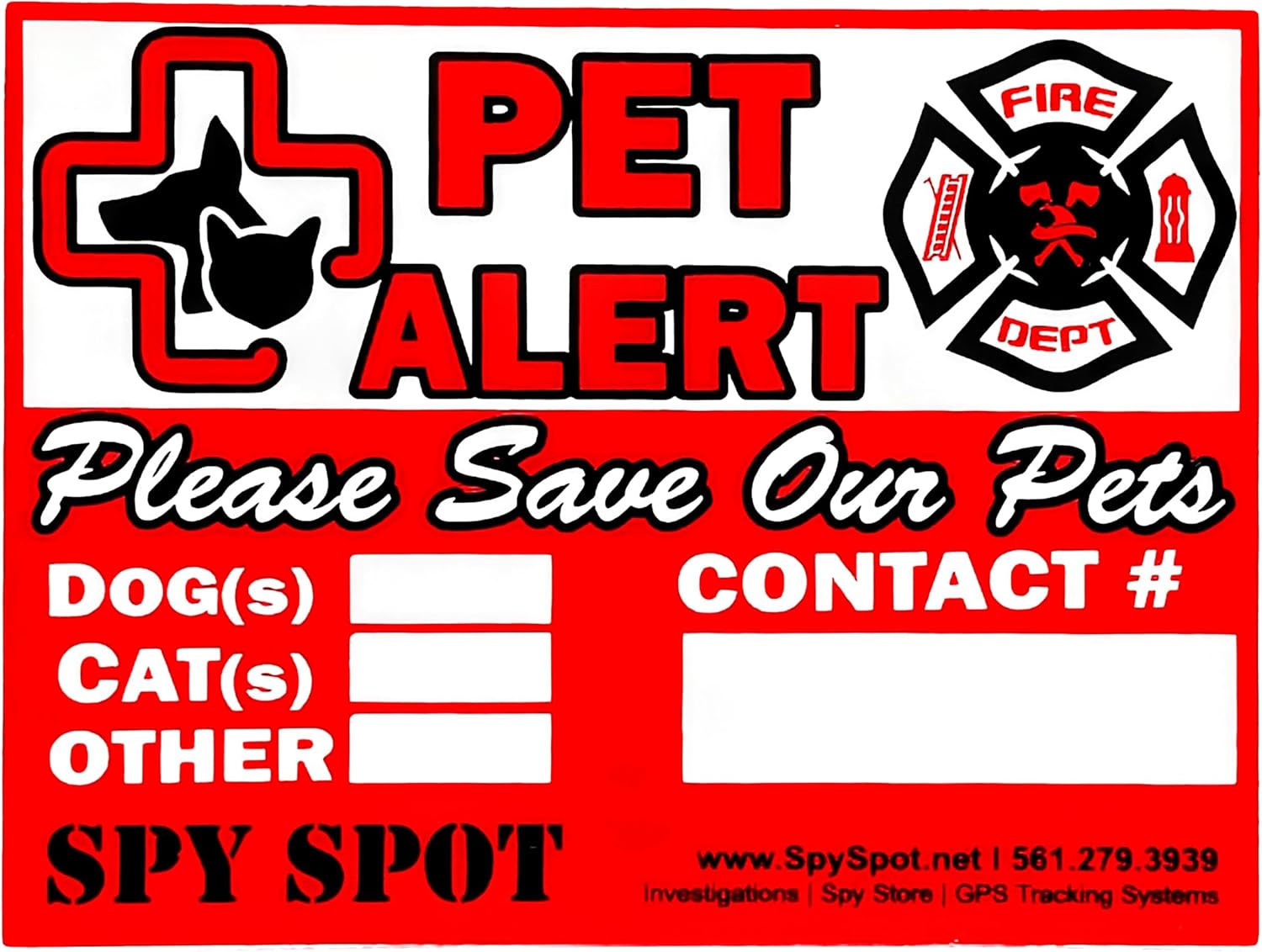 Amazon.com: Pet Alert Sticker | 6 Pack | 4" x 3" | Self Adhesive ...