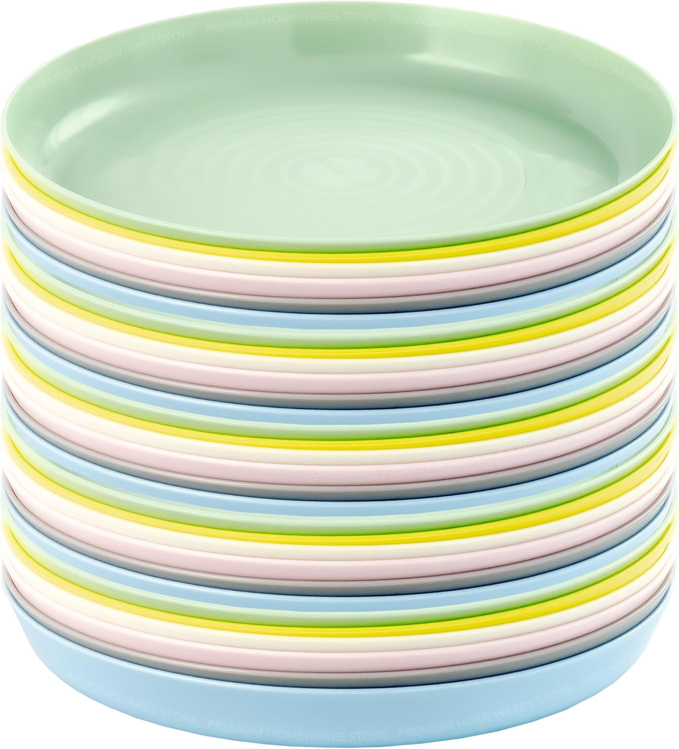 Set of 30 x KALAS Kids' Plastic Plates, 19cm (7.5 Inches), Mixed Pastel ...