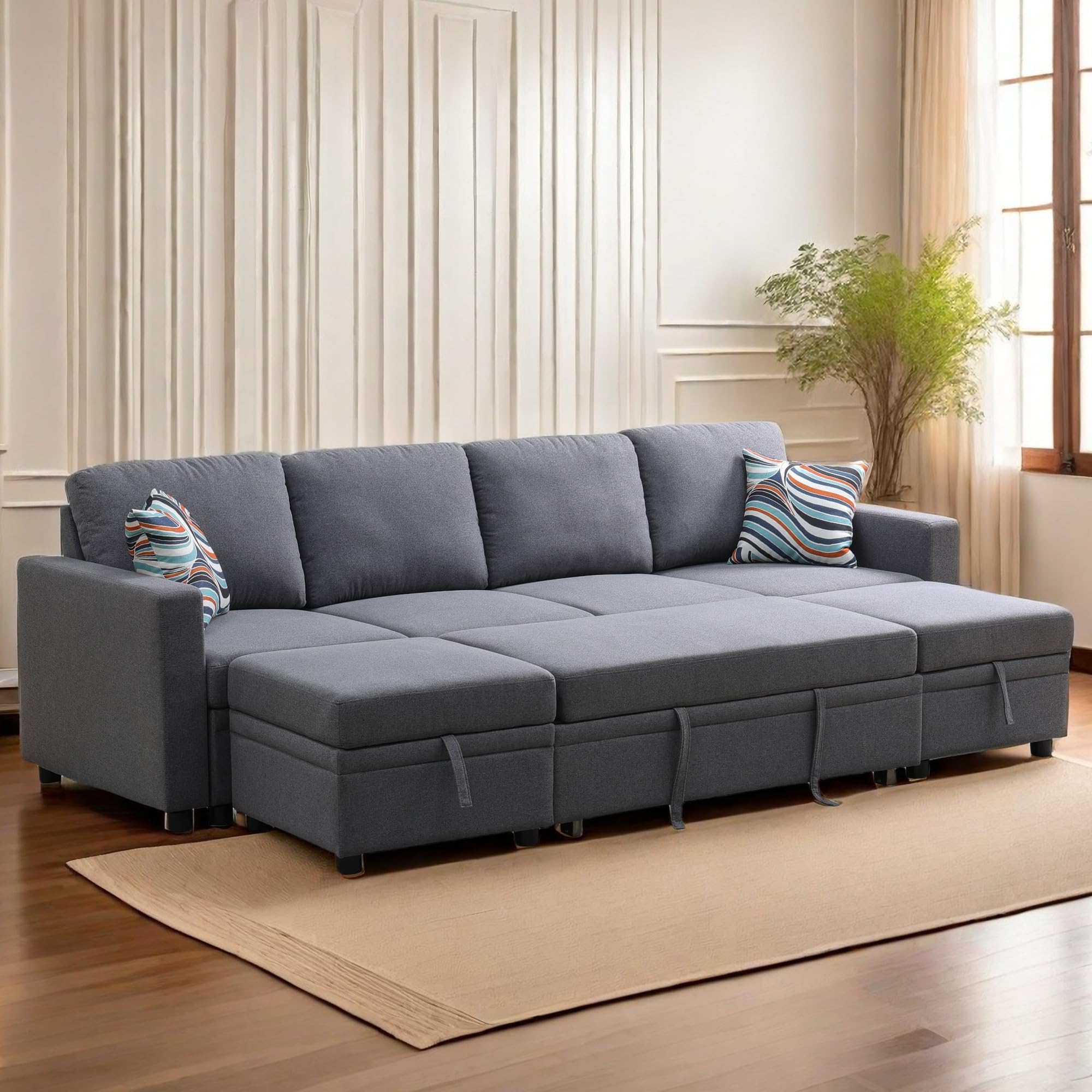 Amazon.com: GlasFlength Sleeper Sofa Couch Bed, Convertible Sofa Bed ...
