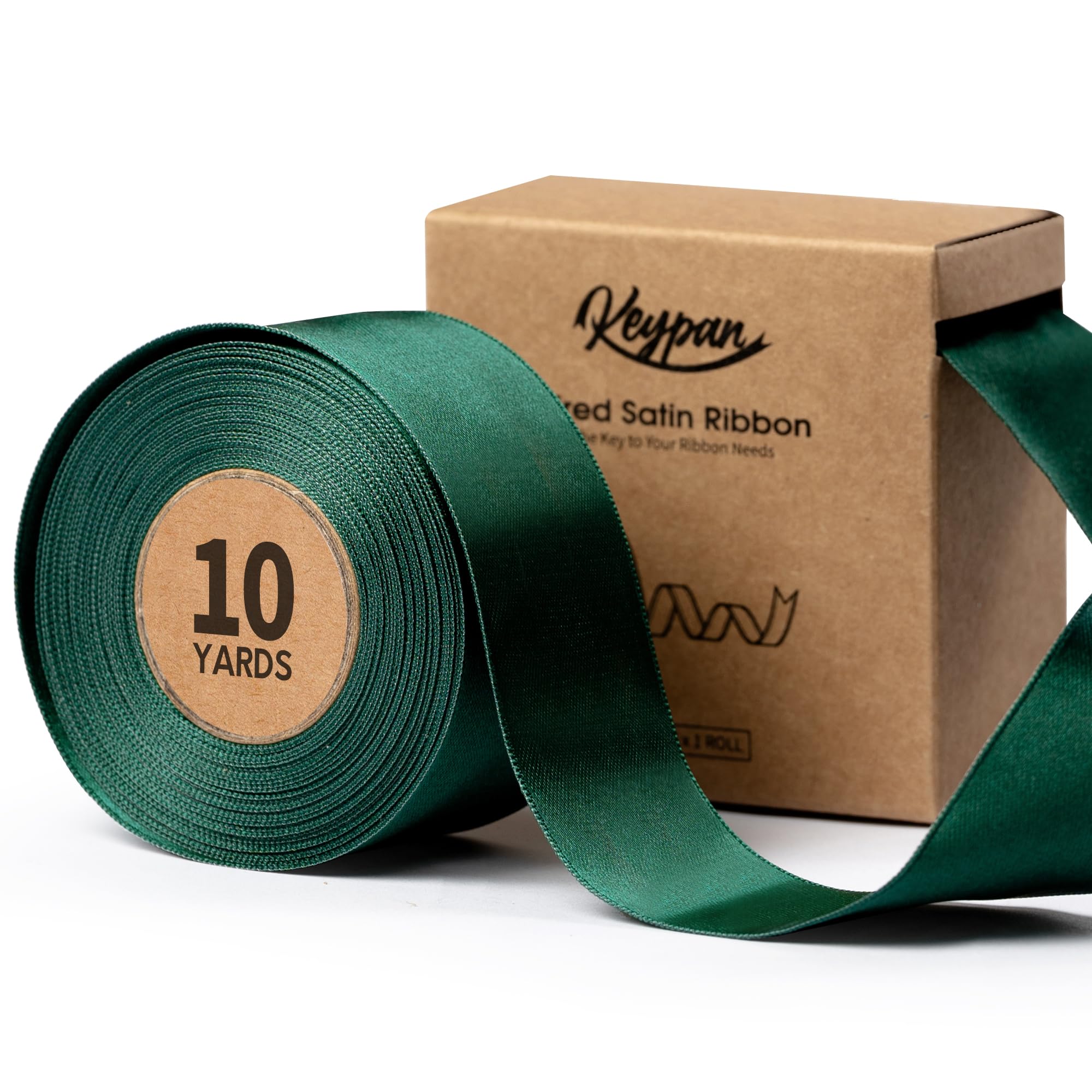 Amazon.com: Keypan Green Satin Wired Ribbon 1-1/2 inch Christmas ...