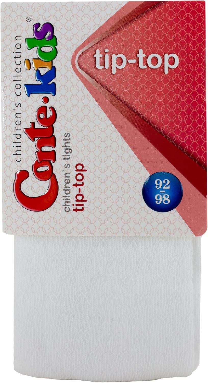 Amazon.com: Girls Tights Pantyhose 100% Cotton White by Conte Kids ...