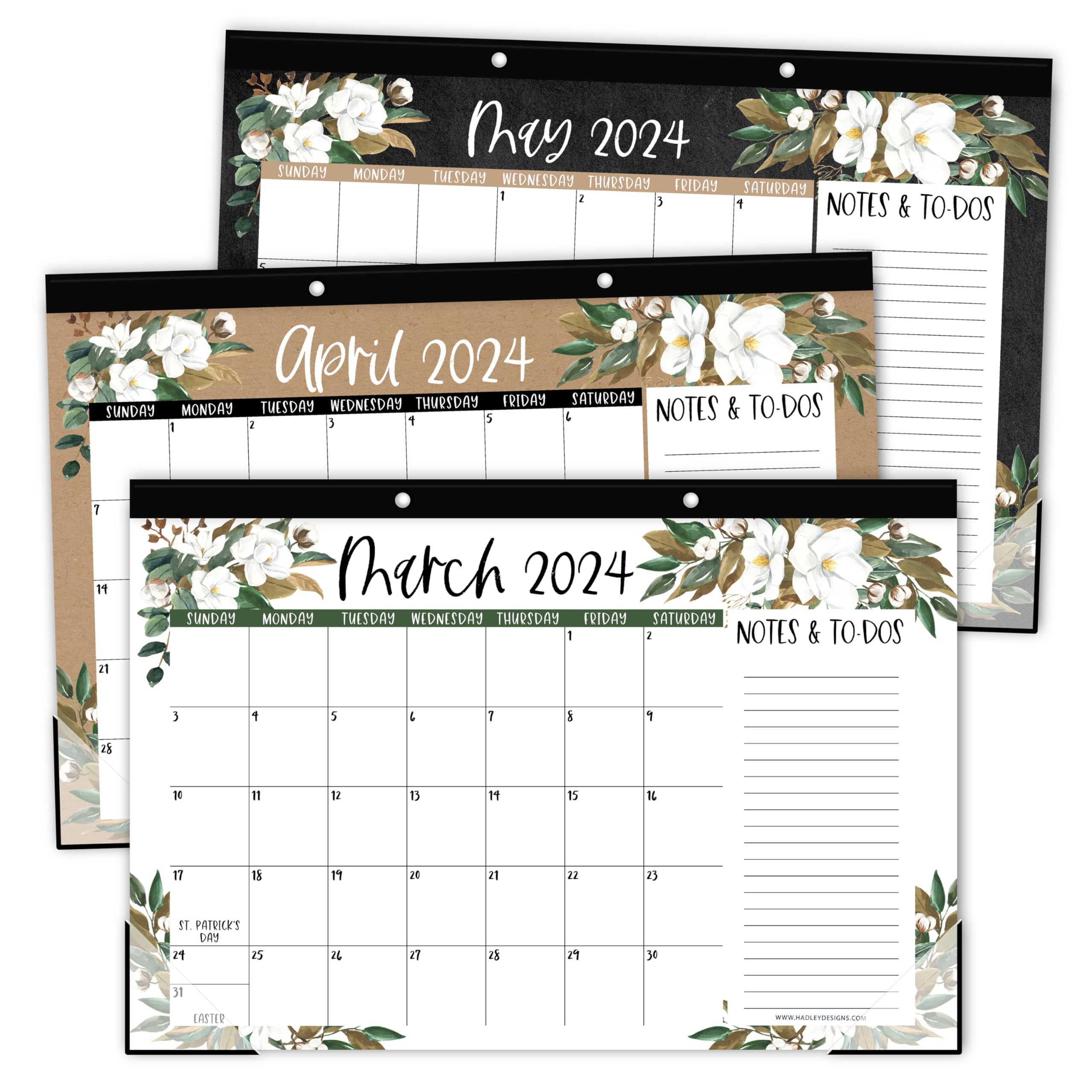 Snapklik.com : Hadley Designs Floral Large Desk Calendar 2024-2025 ...