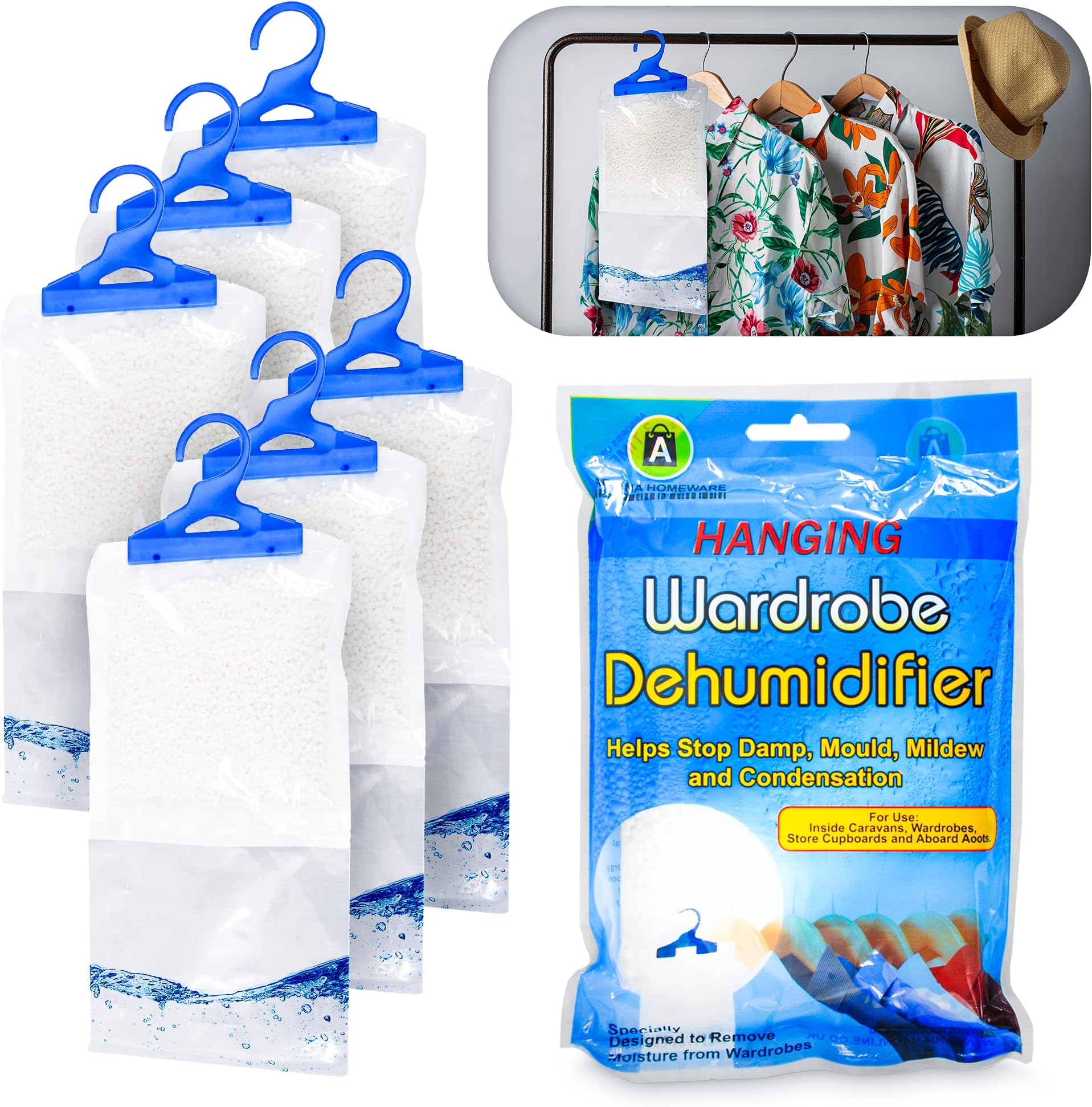 ARIANA HOMEWARE Hanging Wardrobe Dehumidifier - Condensation Absorber ...