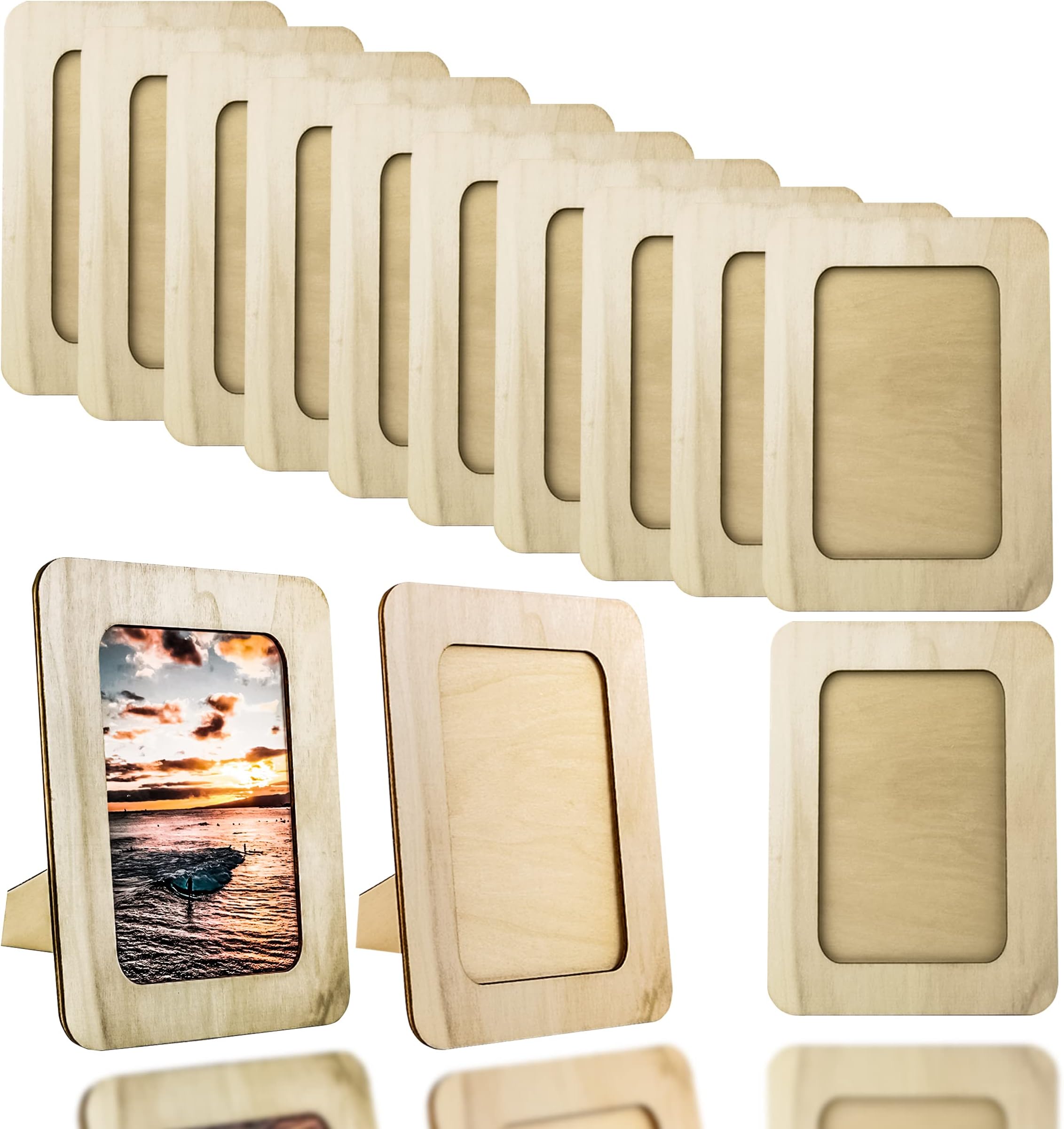 Amazon.com - Juvale 6-Pack Unfinished Wood Picture Frames, Wooden ...