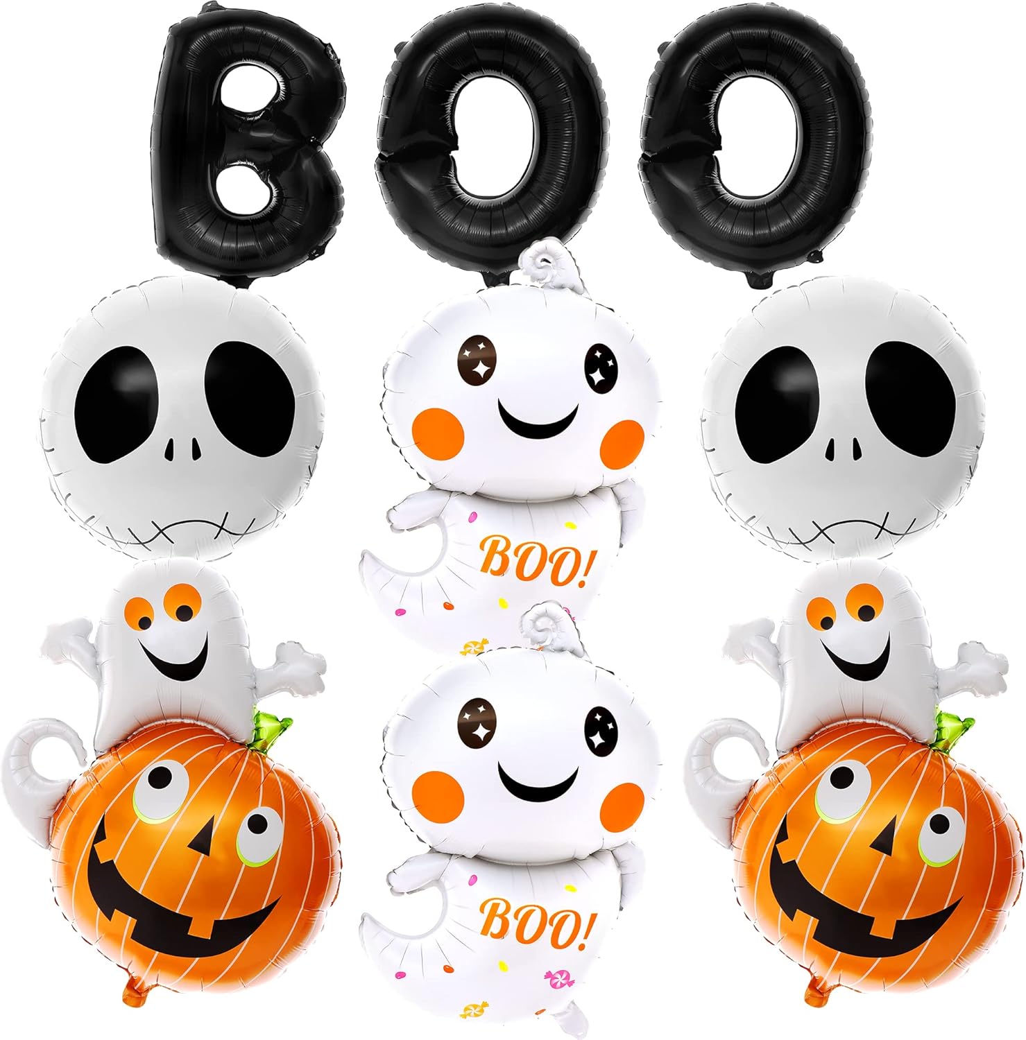 Amazon.com: KatchOn, Halloween Black Boo Balloons Set - Pack of 9 ...