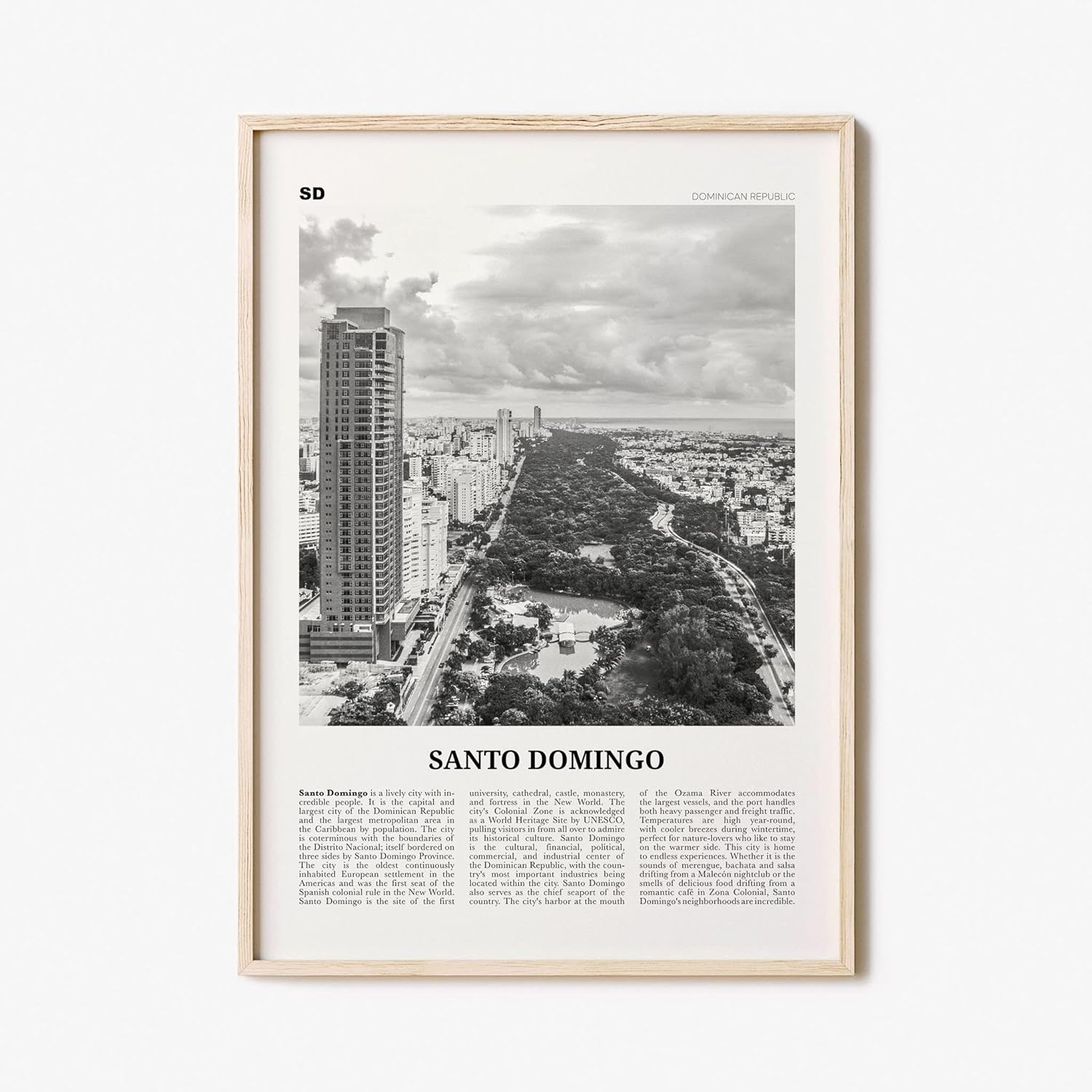 Amazon.com: Santo Domingo Print Black and White, Santo Domingo Wall Art ...