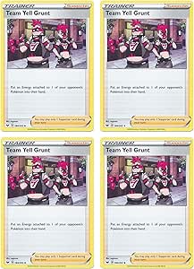 Amazon.com: Pokemon Card - Team Yell Grunt - Sword and Shield Base - x4 Card Lot Playset - 184/ ...