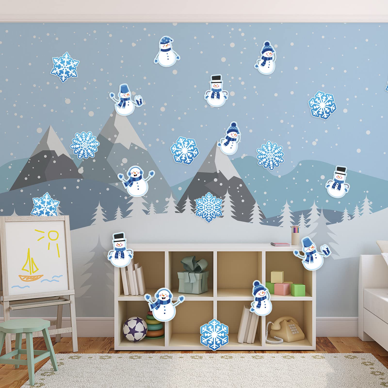 Snapklik.com : Outus 45 Pcs Winter Cutouts Snowflake Accents Paper ...