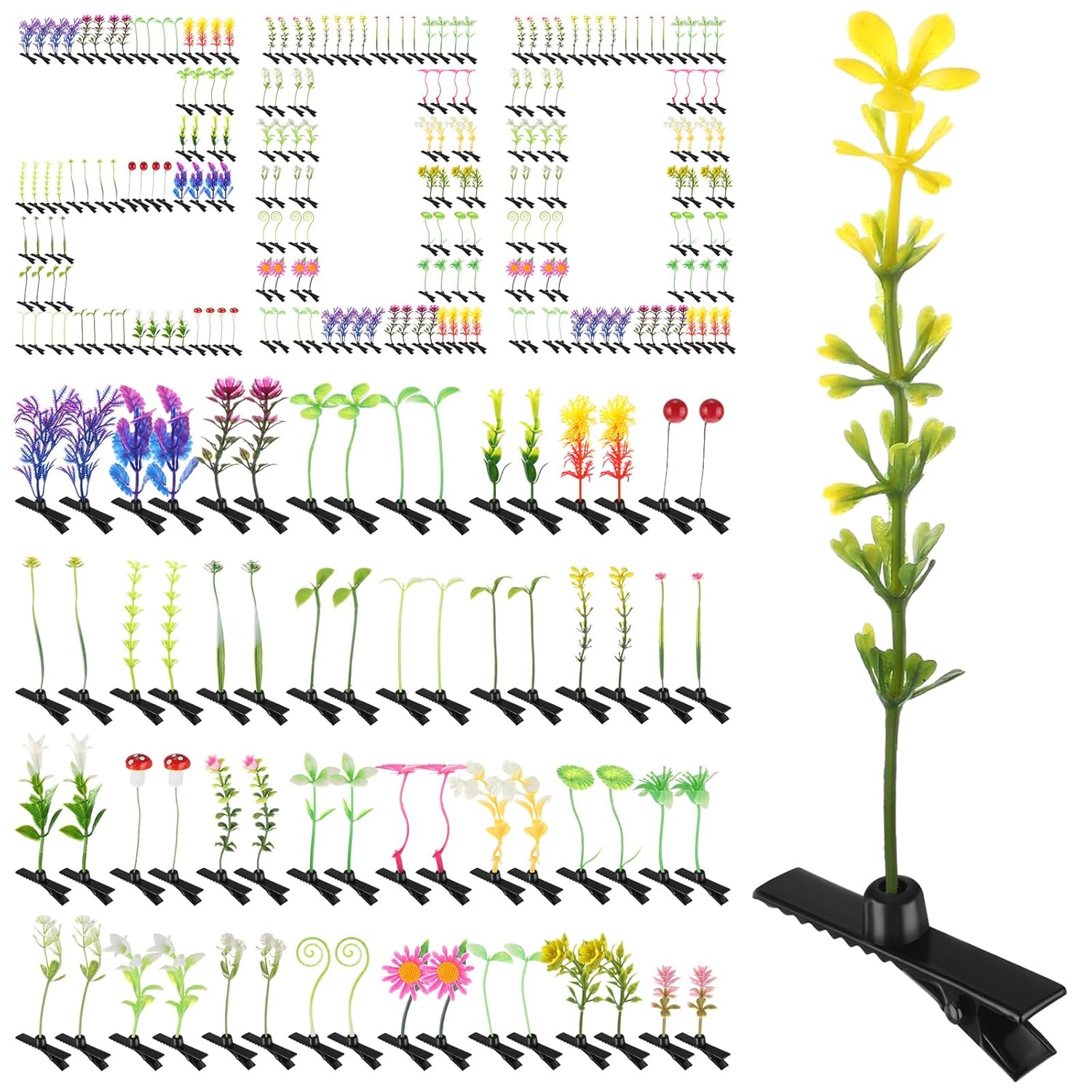 Amazon.com : Tigeen 200 Pieces Bean Sprout Hair Clip Funny Plant ...