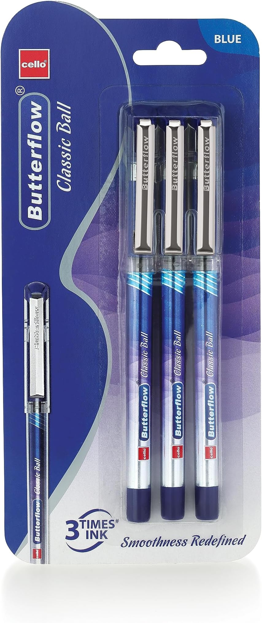 Cello Butterflow Ball Pen | Pack of 10 | Blue Ball Pens | Smooth Ball ...
