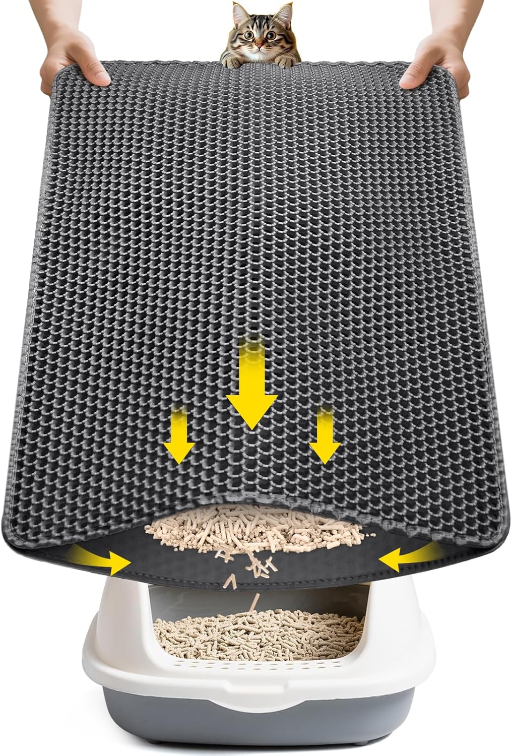 Amazon.com : Tovtlan Double-Layer Cat Litter Trapper Mat - Heavy Duty ...