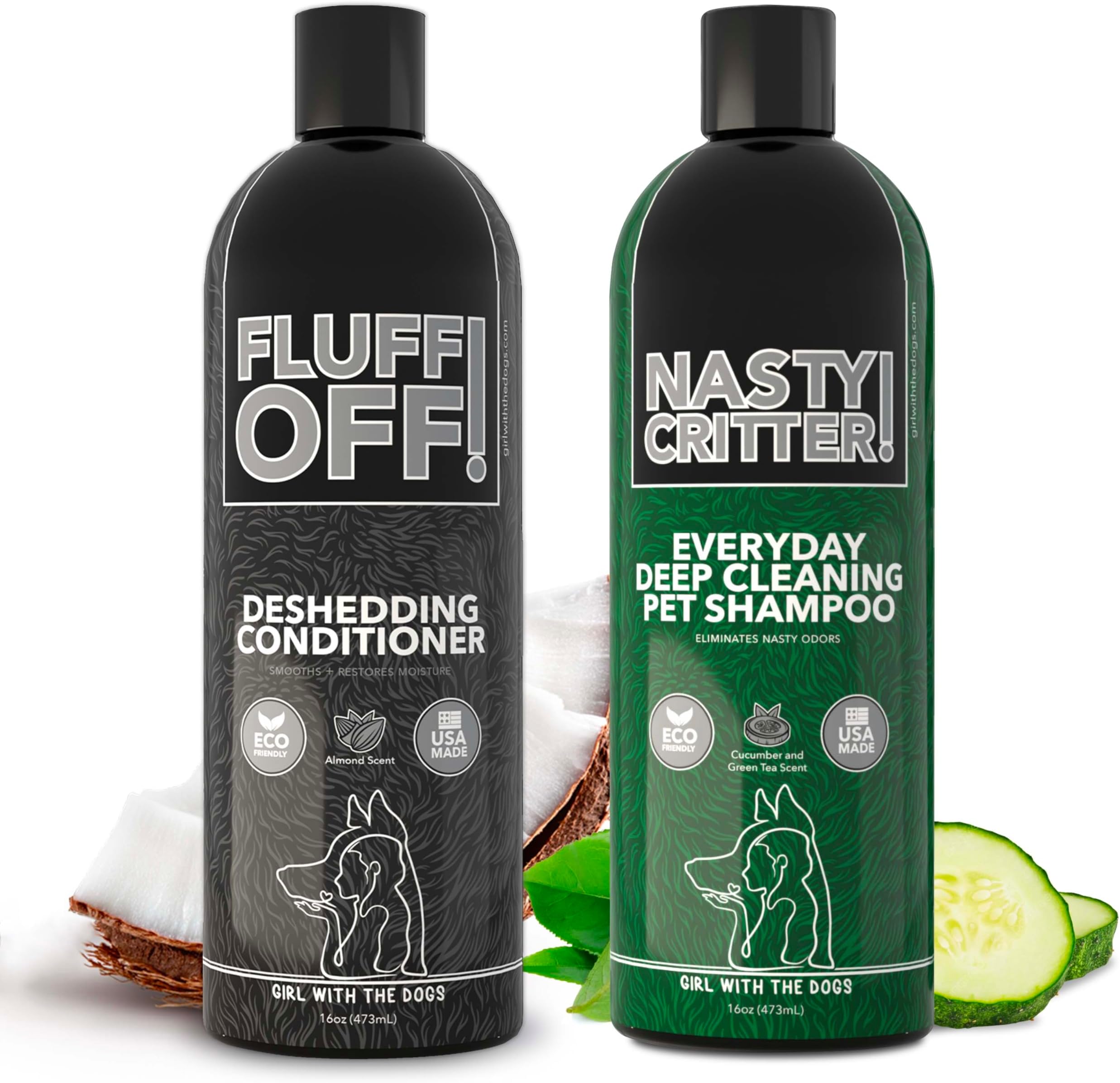 Amazon.com: Fluff Off! by Girl With The Dogs, Natural Deshedding Dog & Cat Conditioner 16 Oz and ...