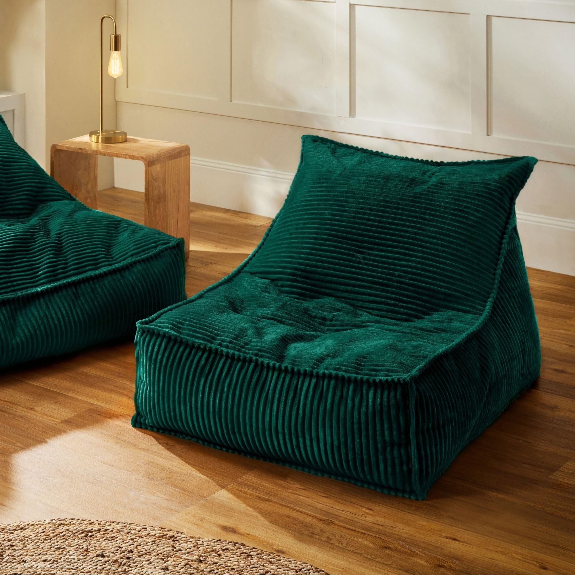 Cadence & Co. Wilde Ribbed Luxe Fleece Beanbag Lounge Cover Super Soft ...