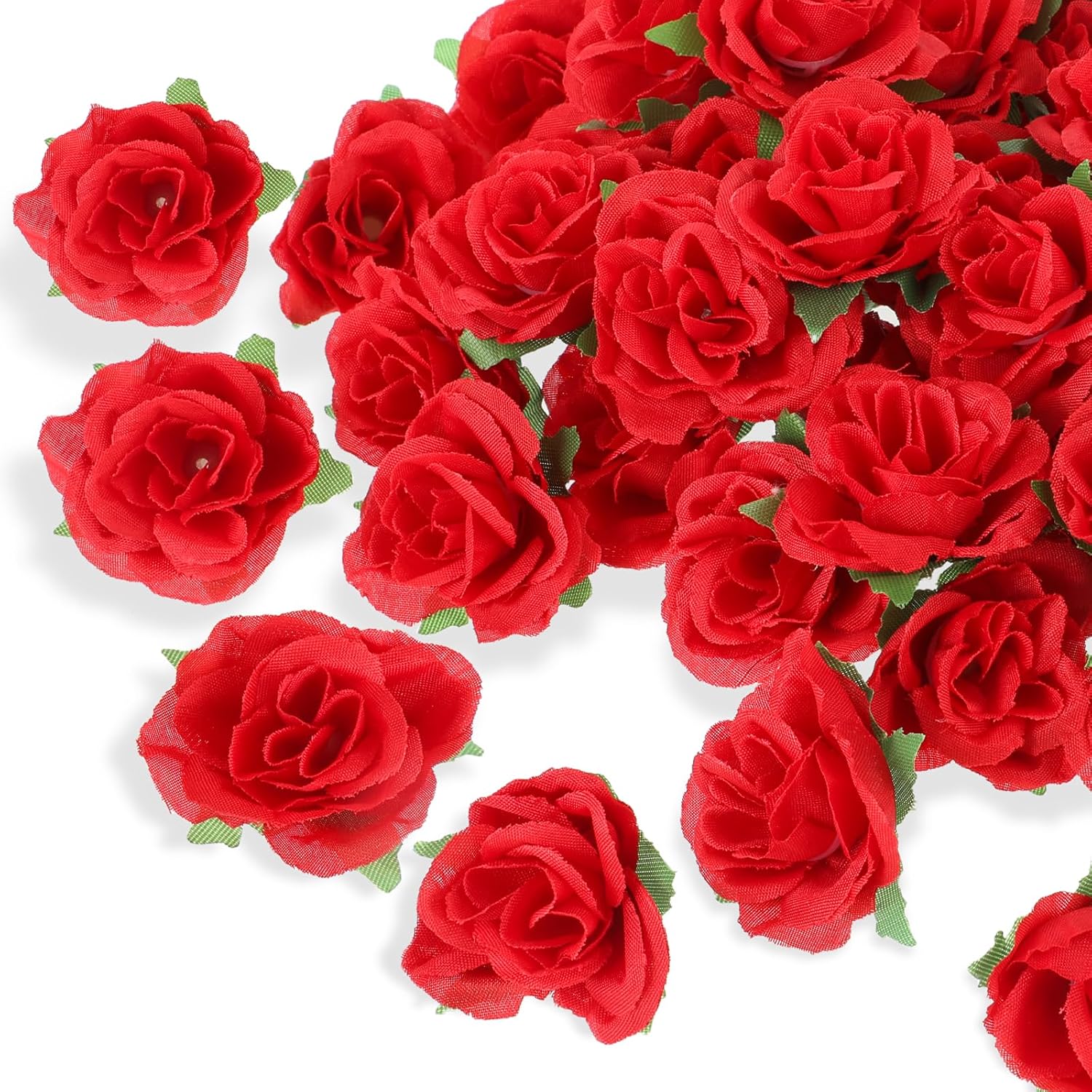 Amazon.com: 50Pcs Red Roses Artificial Flowers Bulk Mini Rose ...
