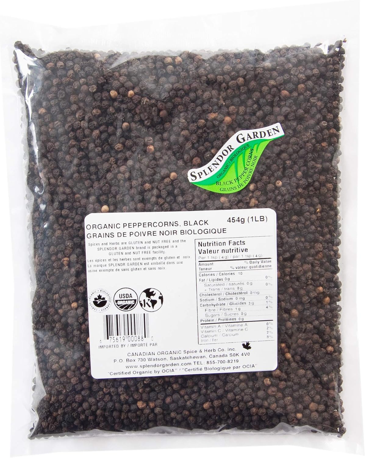 Splendor Garden organic Peppercorn Black,454.0 Gram : Amazon.ca ...