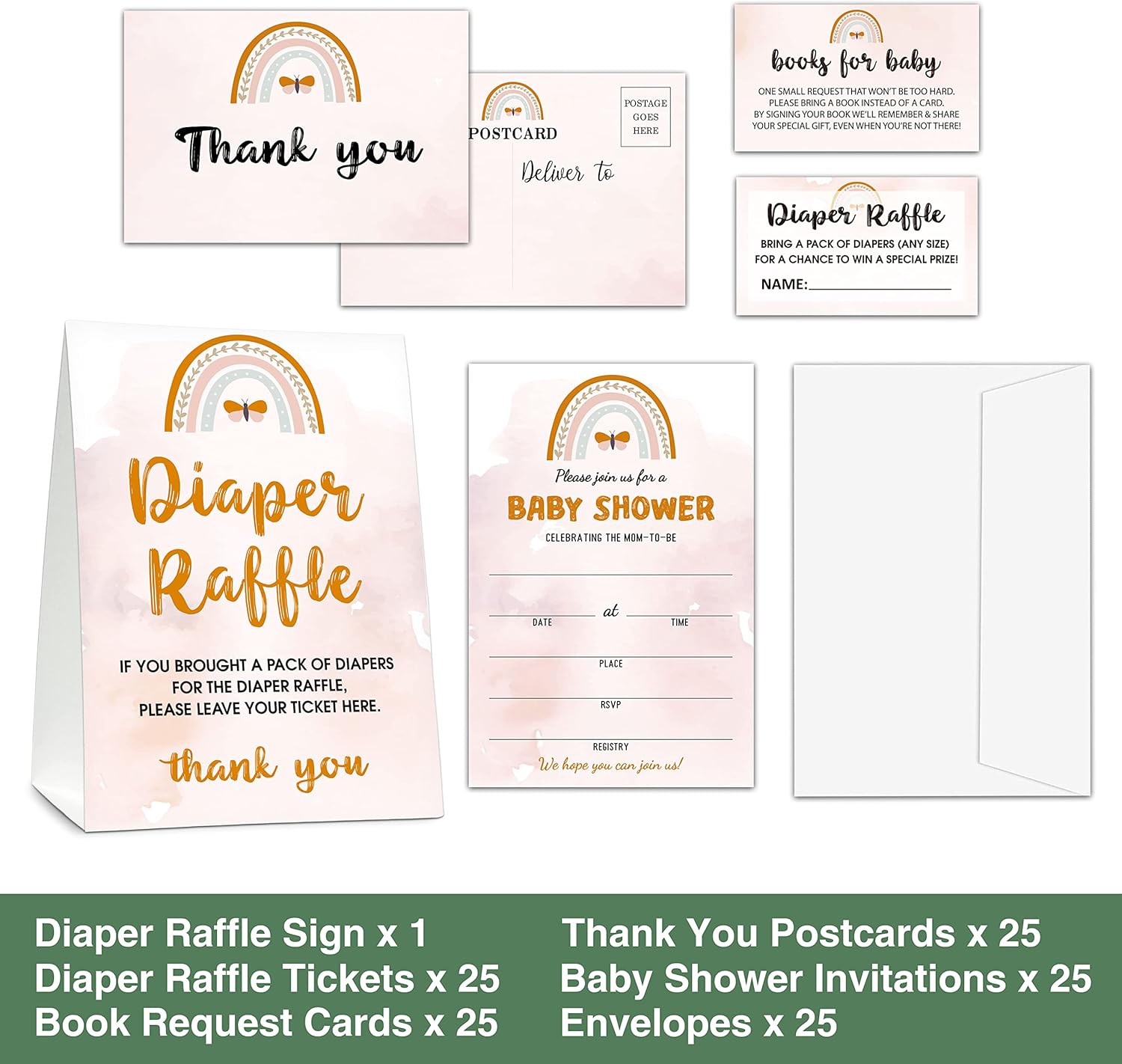 Kit de tarjetas de baby shower Juego de 25 invitaciones de baby shower ...