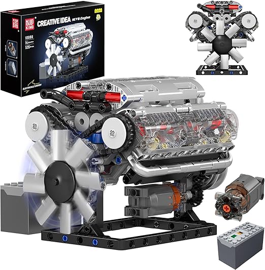 Amazon.com: Mould King Visible V-8 Engine Building Blocks V8 Motor ...