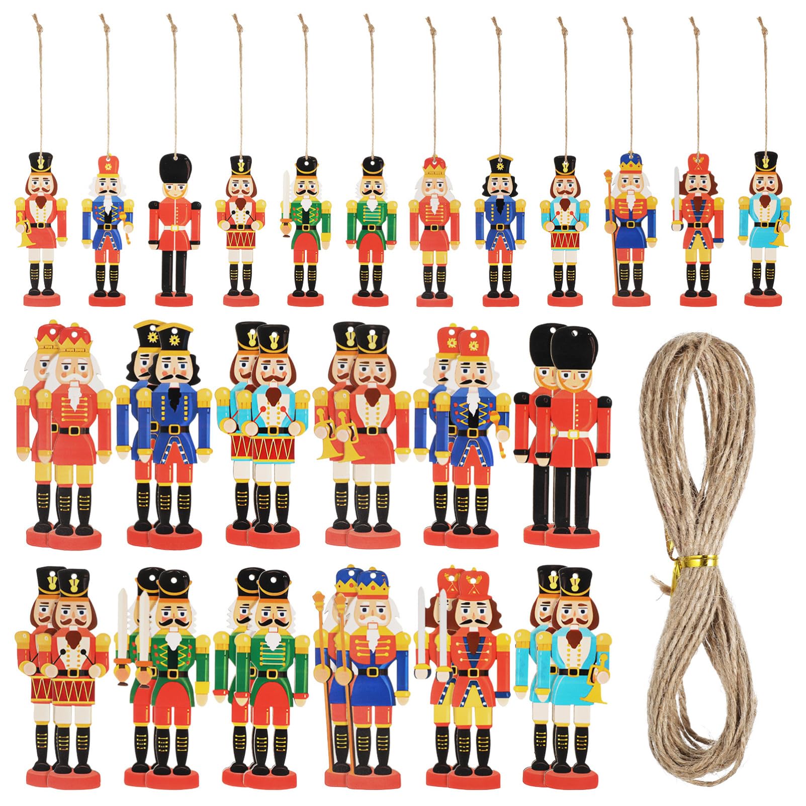 Amazon.com: JECOMPRIS 36 Pcs Christmas Nutcracker Ornament Set: Small ...