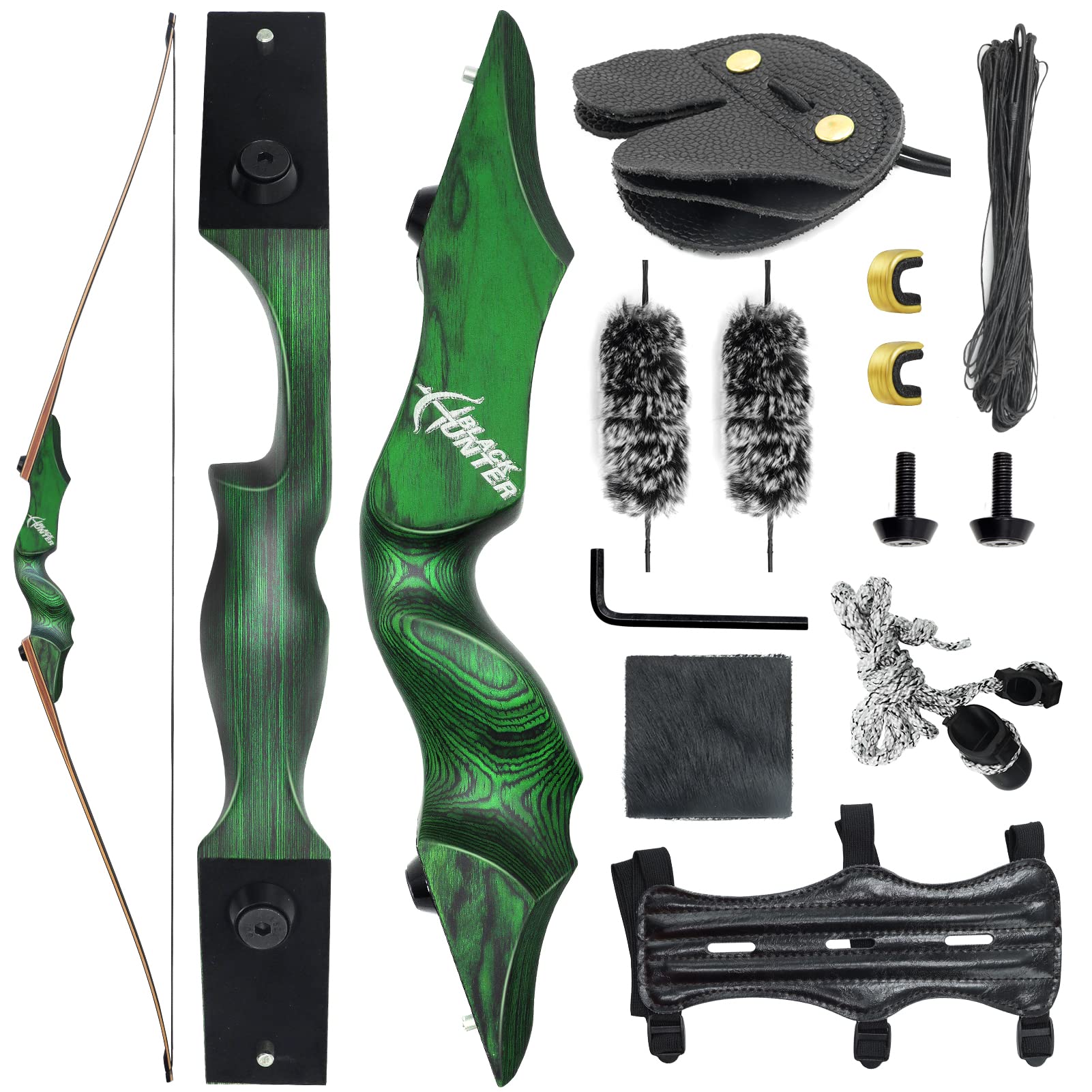 Amazon.com : 60" Longbow Set Takwdown Black Hunter Left Hand Dymond ...