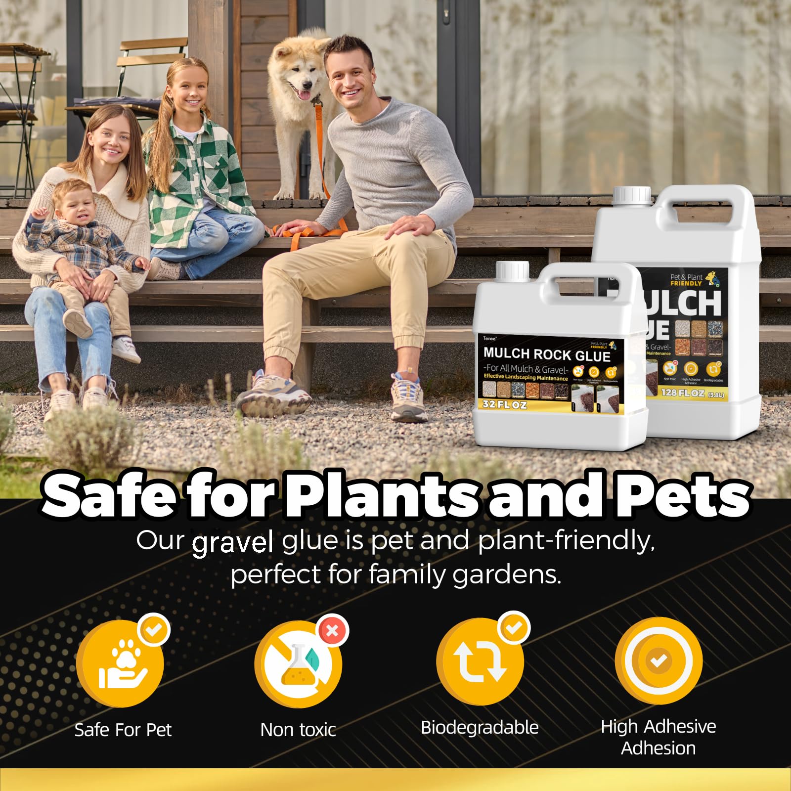 Gravel Glue Max Strong Concentrate Mulch Glue – Makes 166oz, Heavy-Duty ...