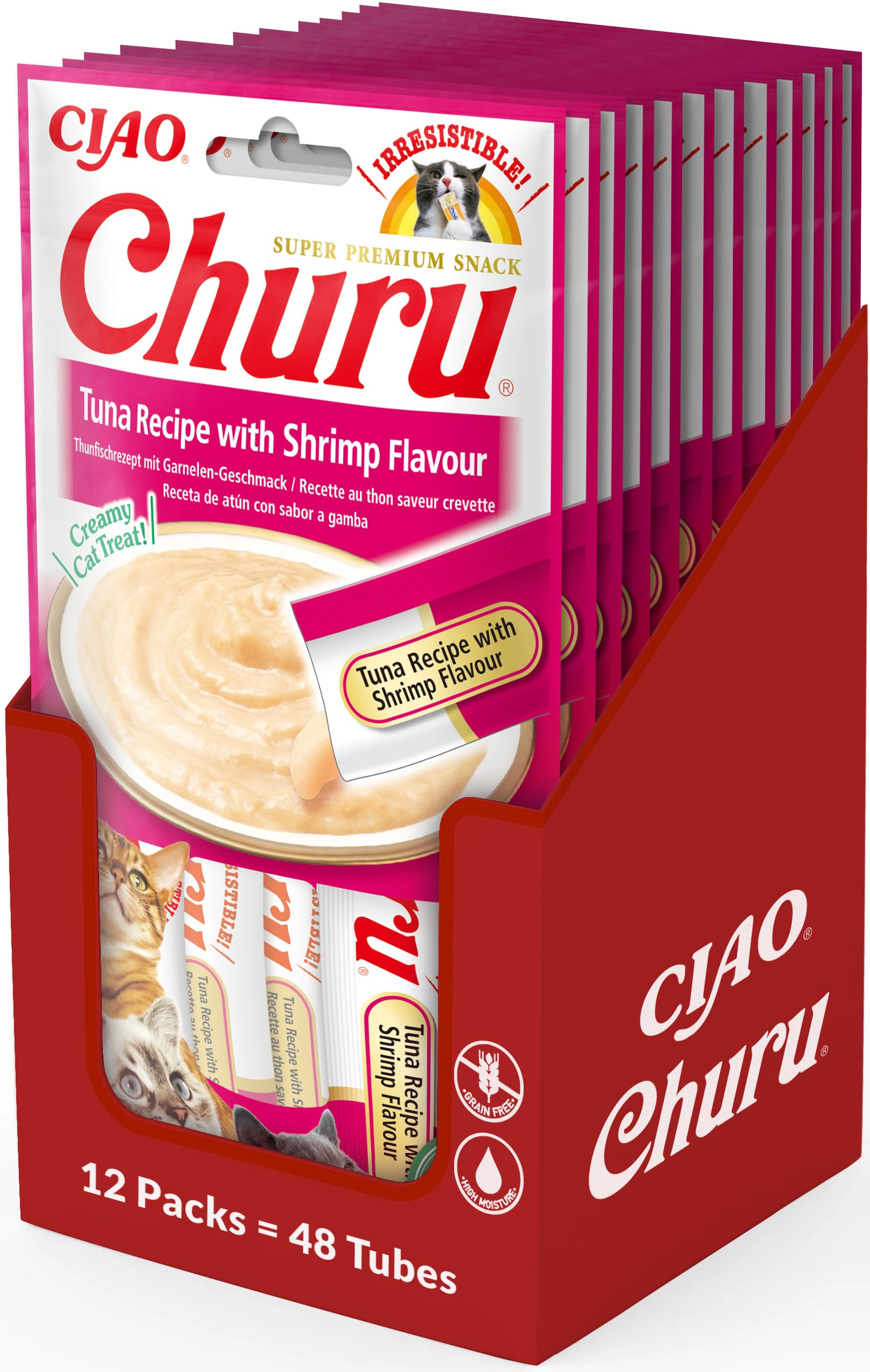 Ciao Churu Sticks by INABA Cat Treat - Tuna & Shrimp Flavour 12 Pack ...