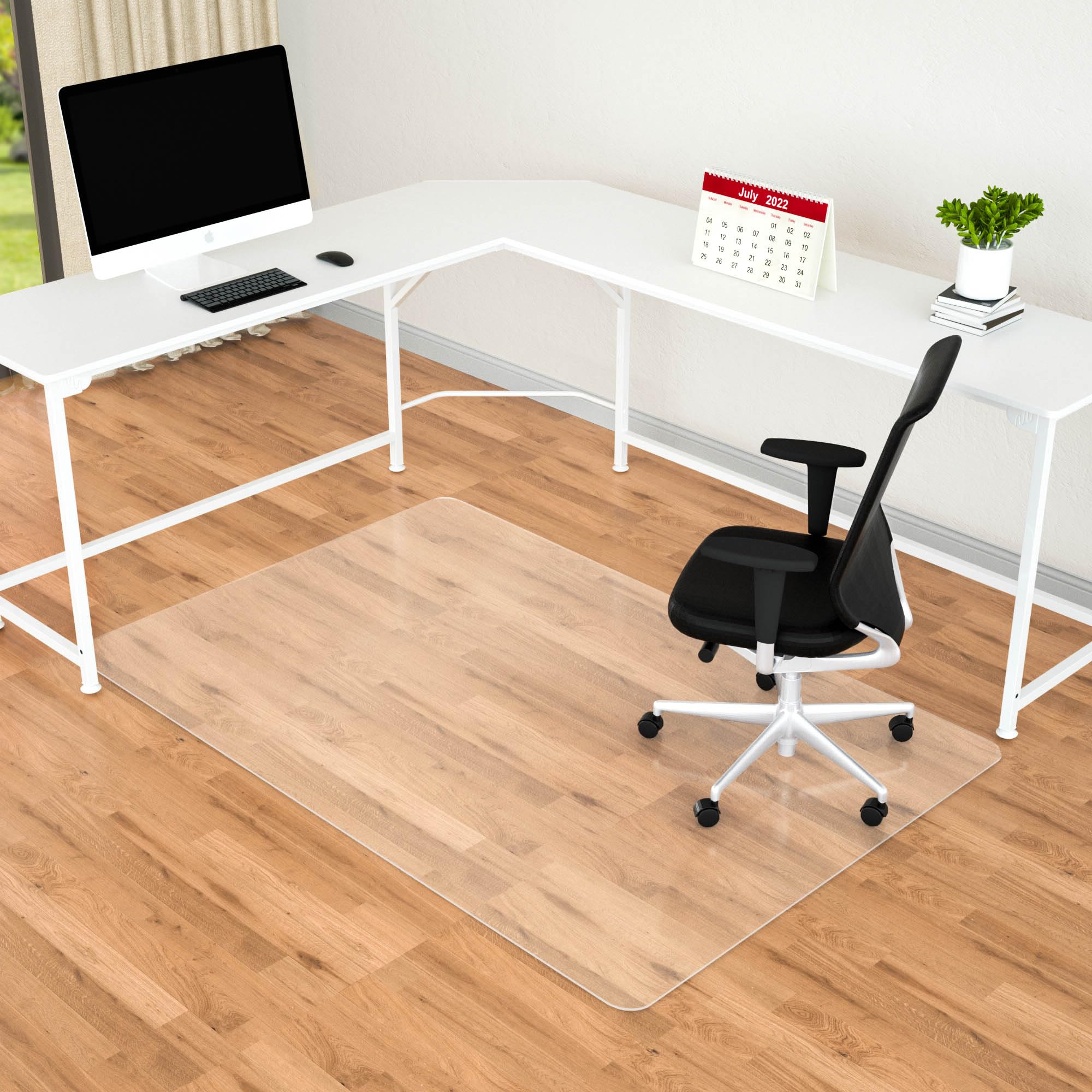 Large Office Chair Mat for Hardwood Floor- 35" x 55" Clear Floor Mat ...