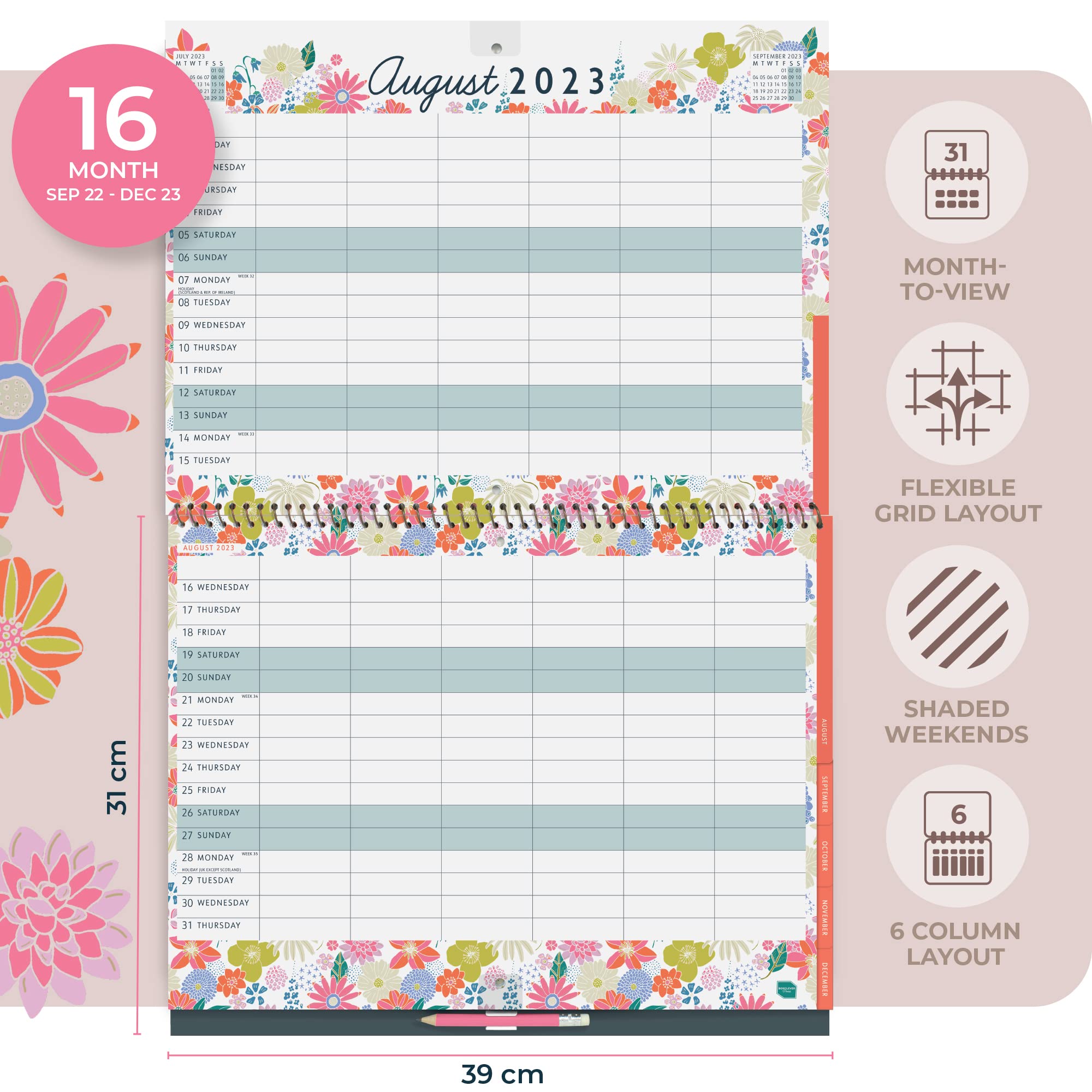 Buy Boxclever Press Family Home Planner 2022-2023. 16 Month Large Wall ...