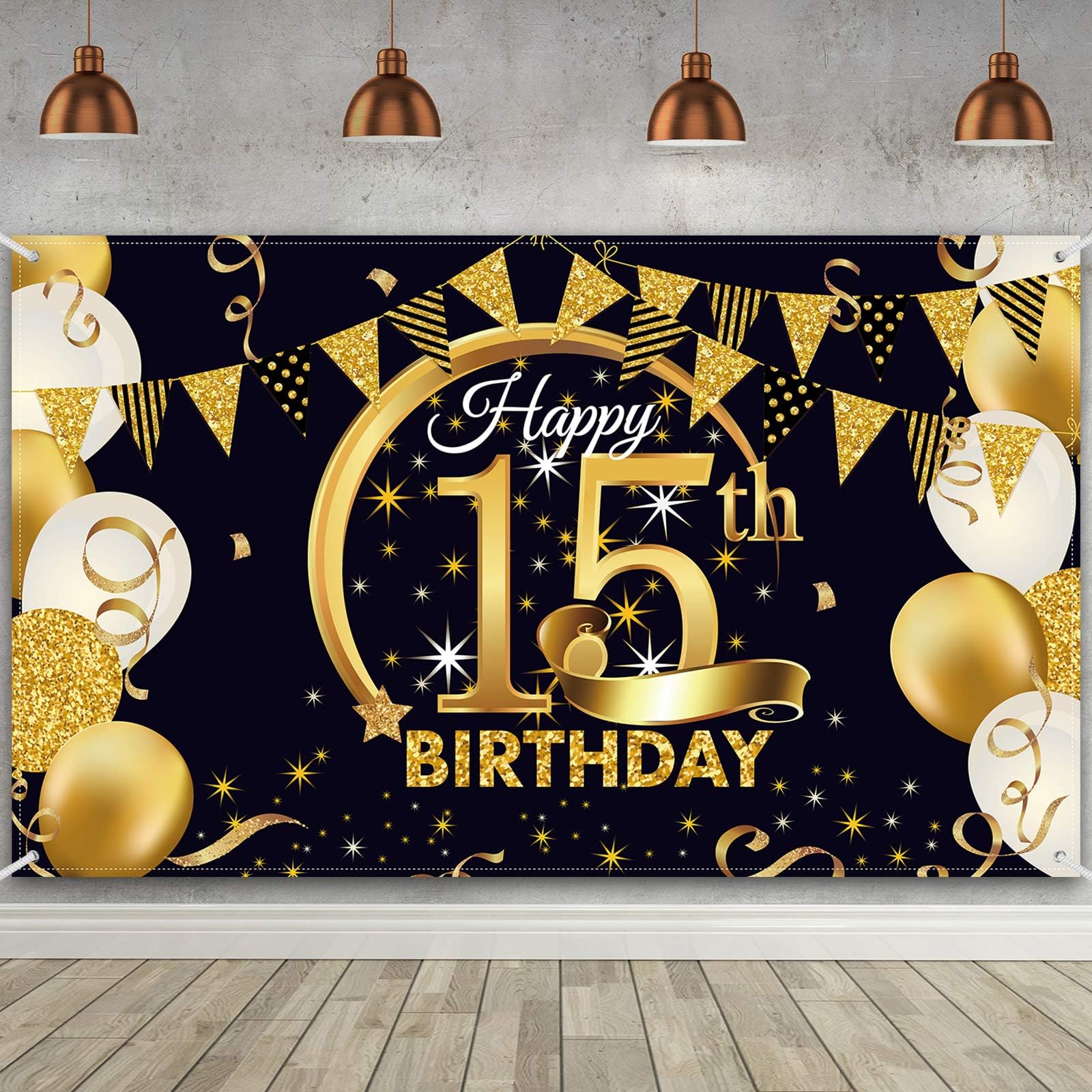 Amazon.com: HAMIGAR 6x4ft Happy 15th Anniversary Banner Backdrop - 15 ...