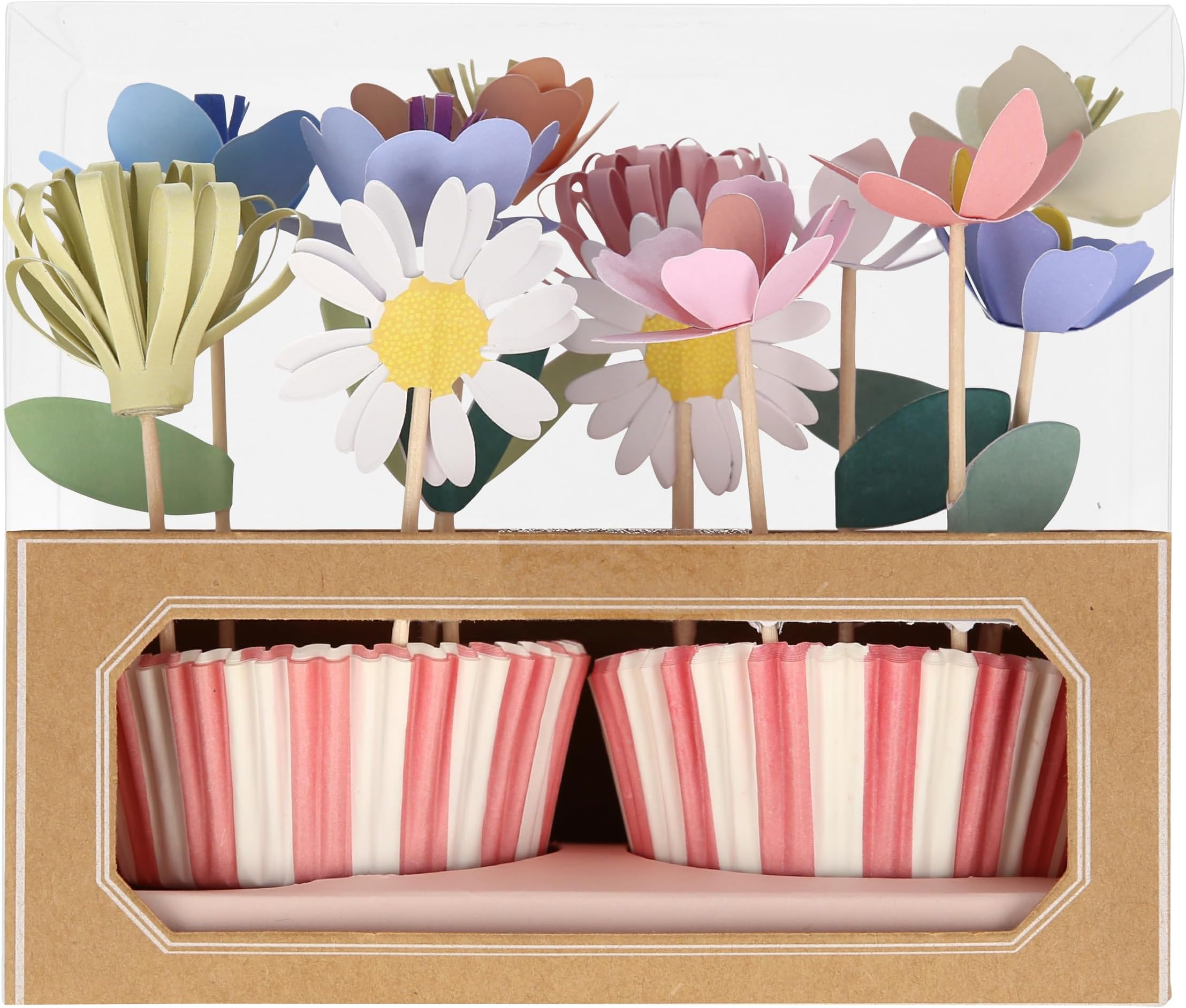 Amazon.com: Meri Meri Flower Garden Cupcake Kit (Pack of 12), Flower ...