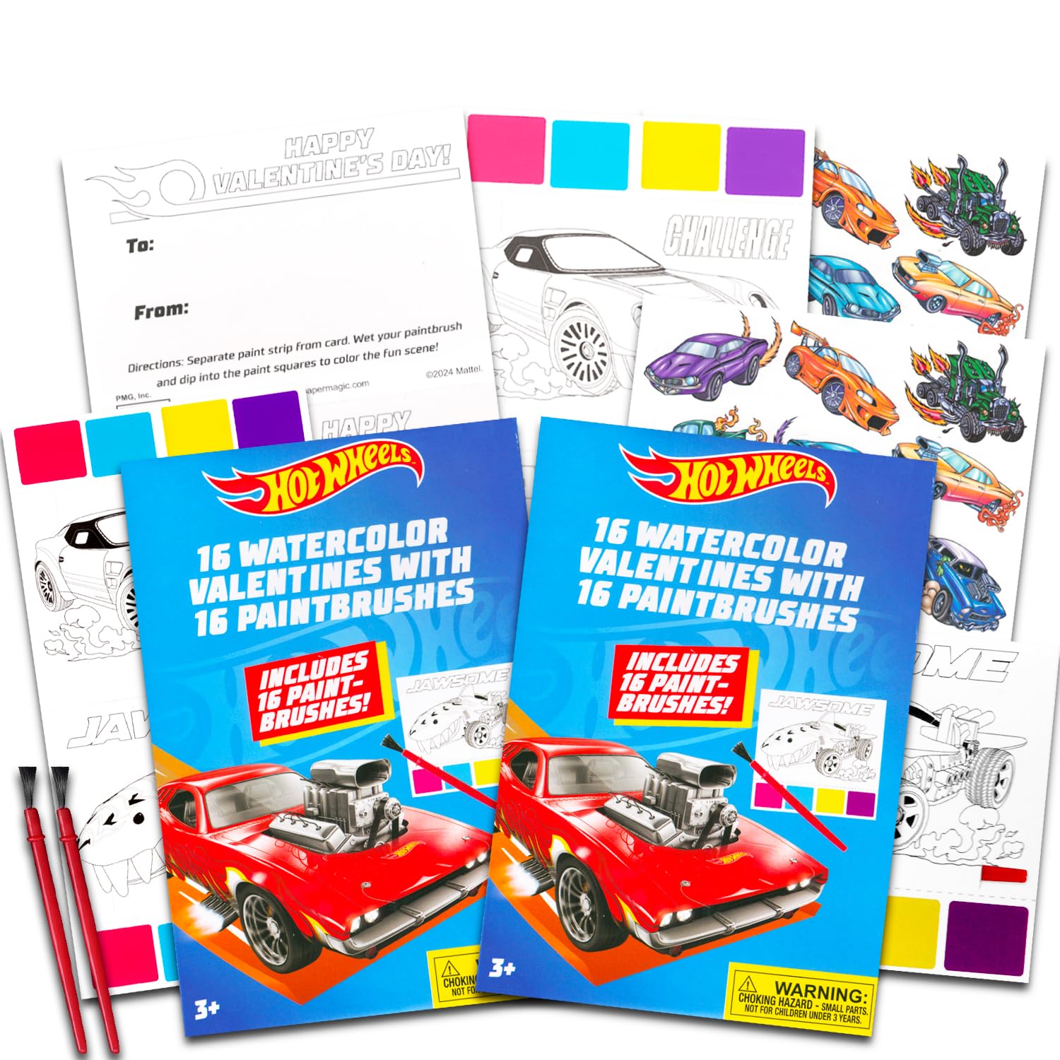 Amazon.com: Hot Wheels Valentines Party Favors for Boys and Girls - 32 ...