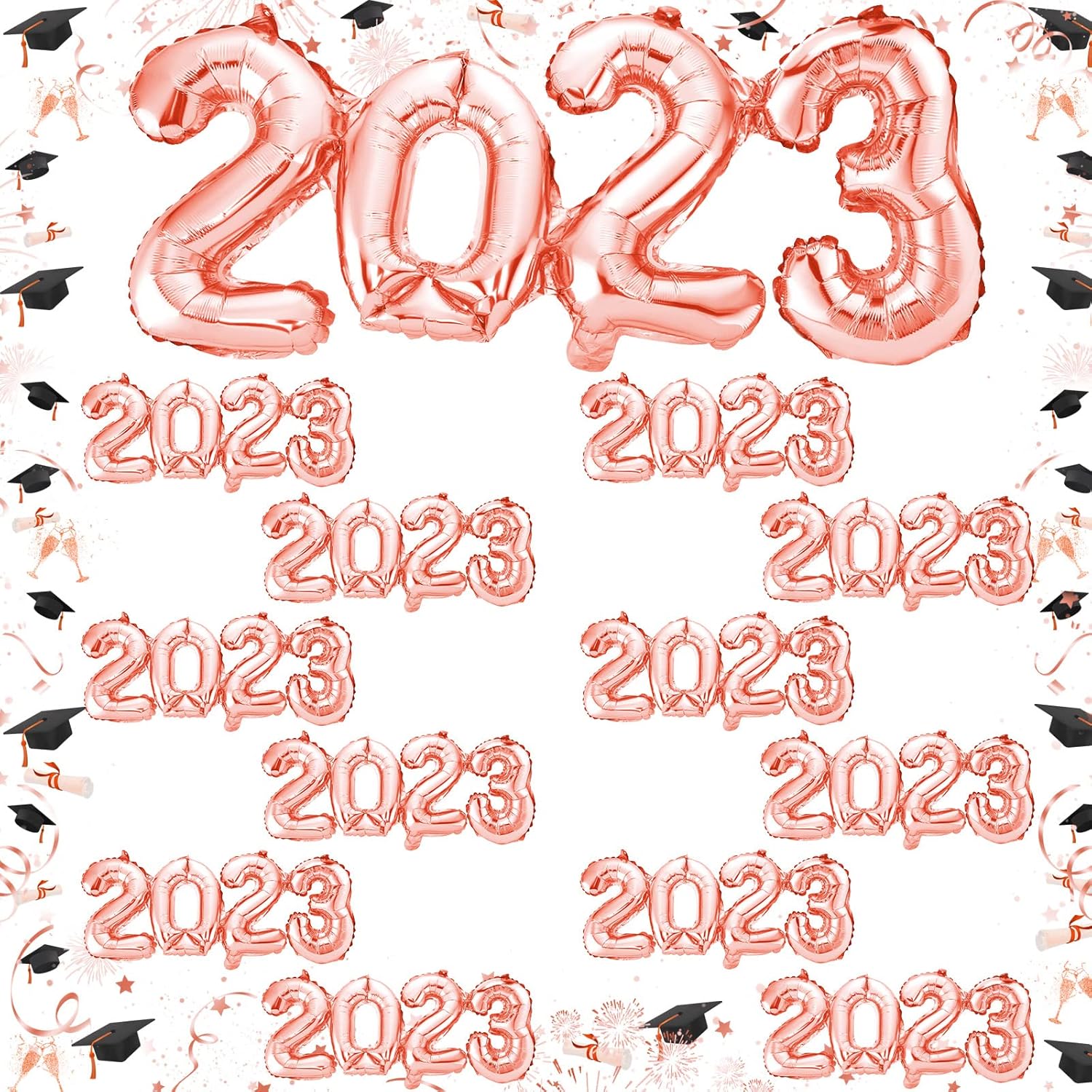 Amazon.com: 12 Set 16 Inch 2023 Graduation Balloons Small 2023 Balloons ...