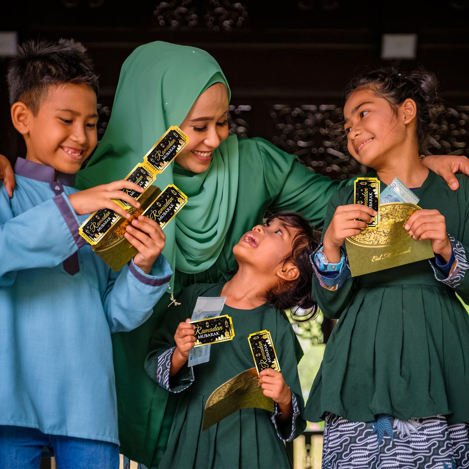Snapklik.com : 1000 Pcs Eid Raffle Tickets Roll Eid Mubarak Tickets ...
