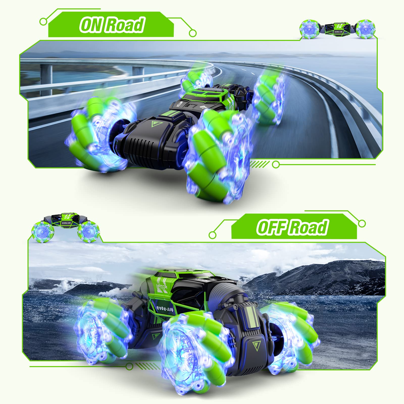 Snapklik.com : Powerextra LED Gesture Rc Car, 4WD Transform Remote ...