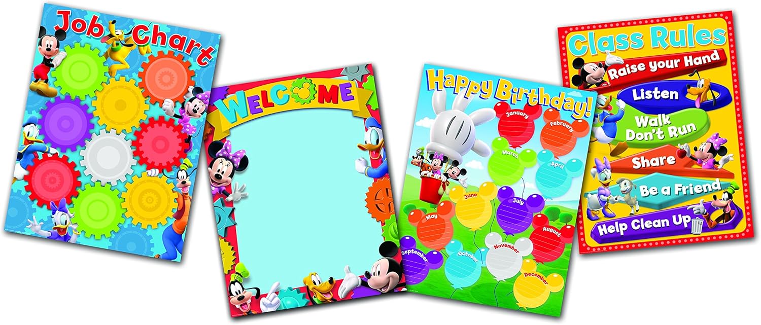 Amazon.com: Eureka Back to School Mickey Mouse Job Chart Mickey Mouse ...