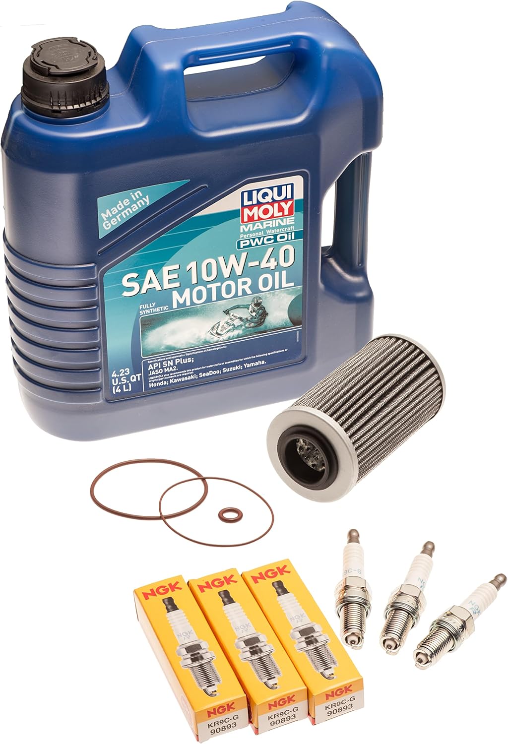 Amazon.com: Oil Change Service Kit w/Filter & NGK Plugs for SeaDoo ACE ...