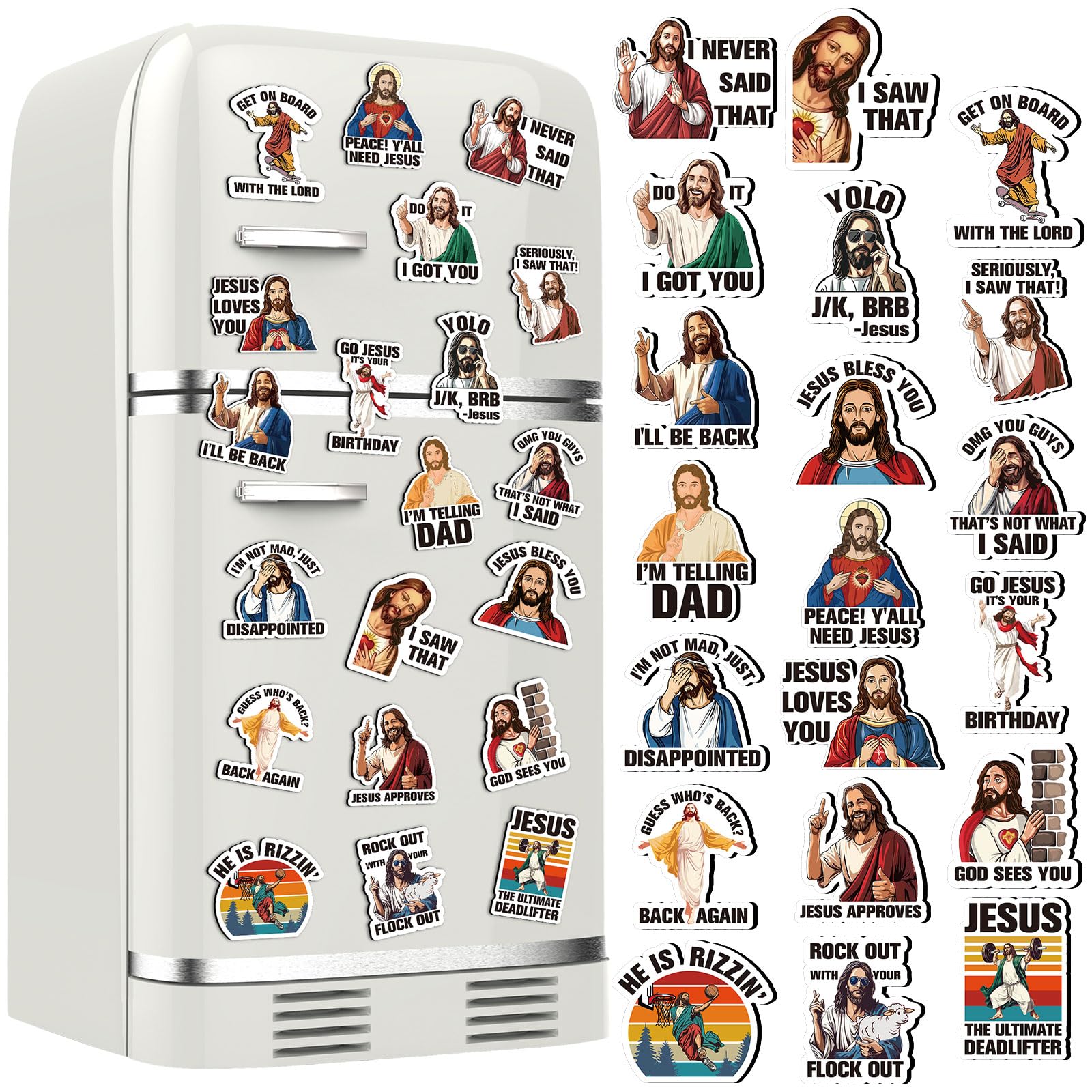 Amazon.com: 20 pcs Large Jesus I Saw That Magnet Sticker for Christmas ...