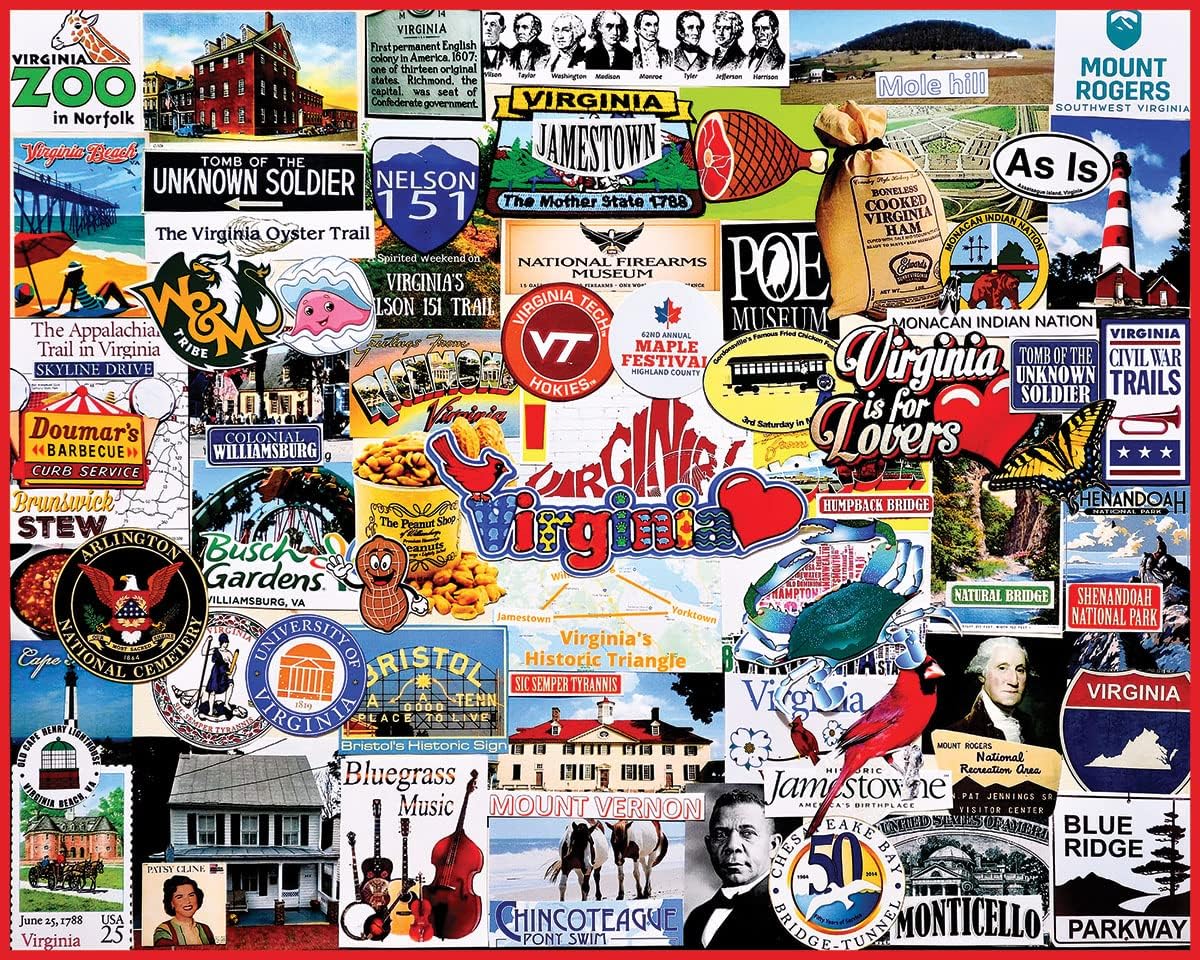 Amazon.com: White Mountain - I Love Virginia Puzzle, 1000 Piece Jigsaw ...