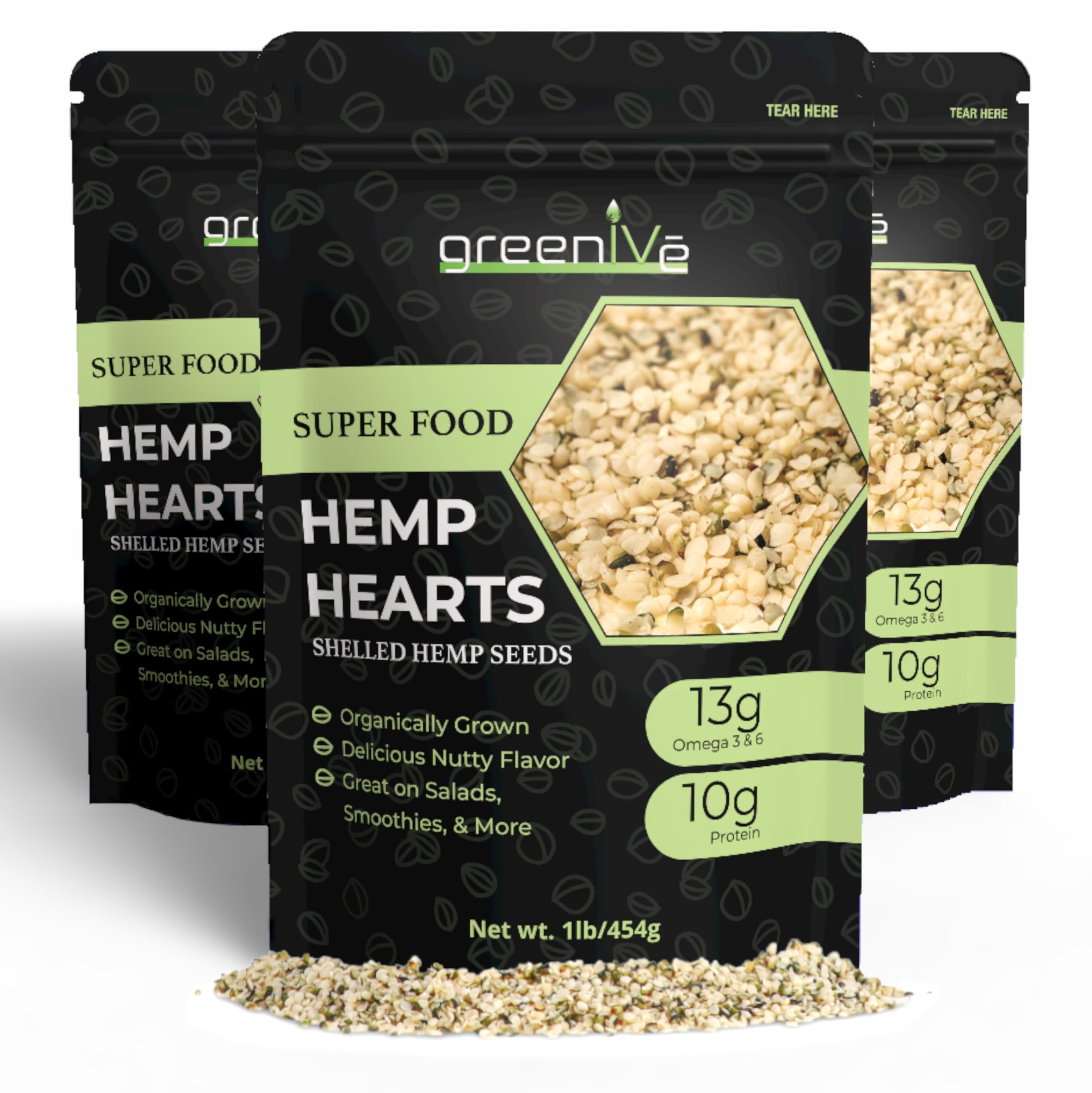 Amazon.com: GreenIVe Organically Grown Hemp Hearts Hulled Hemp Plant ...
